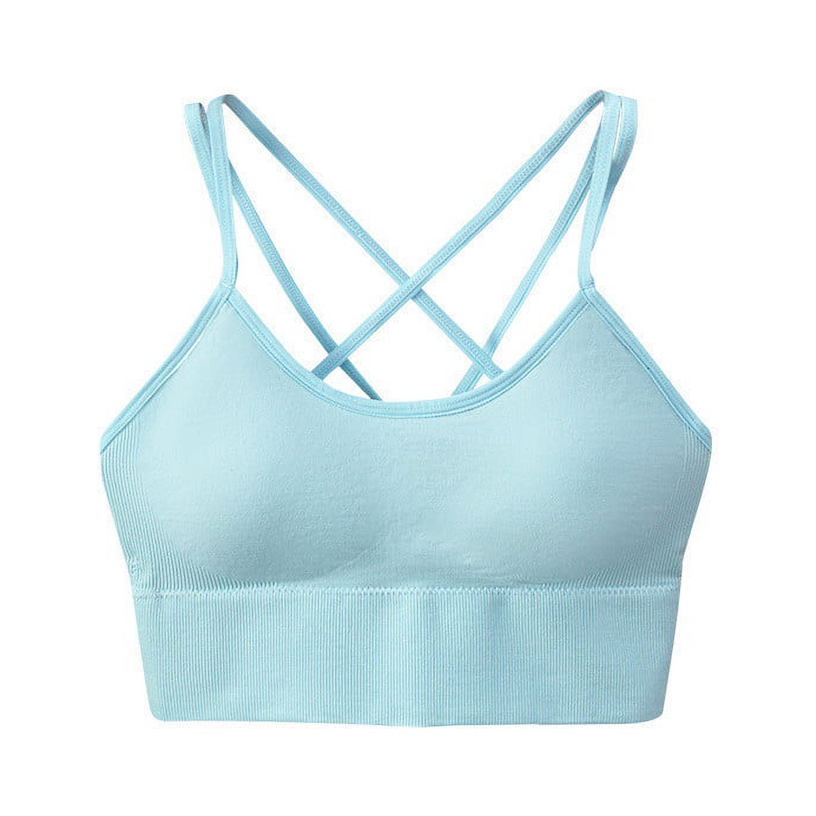 Hinvhai Women Seamless Sports Bra Wirefree Yoga Bra with Removable Pads ...