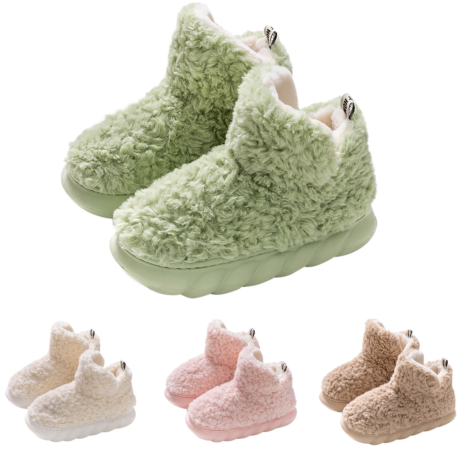 Hinvhai Women's Winter Fashion Soft Warm Bootie,Casual Thick Fluffy ...