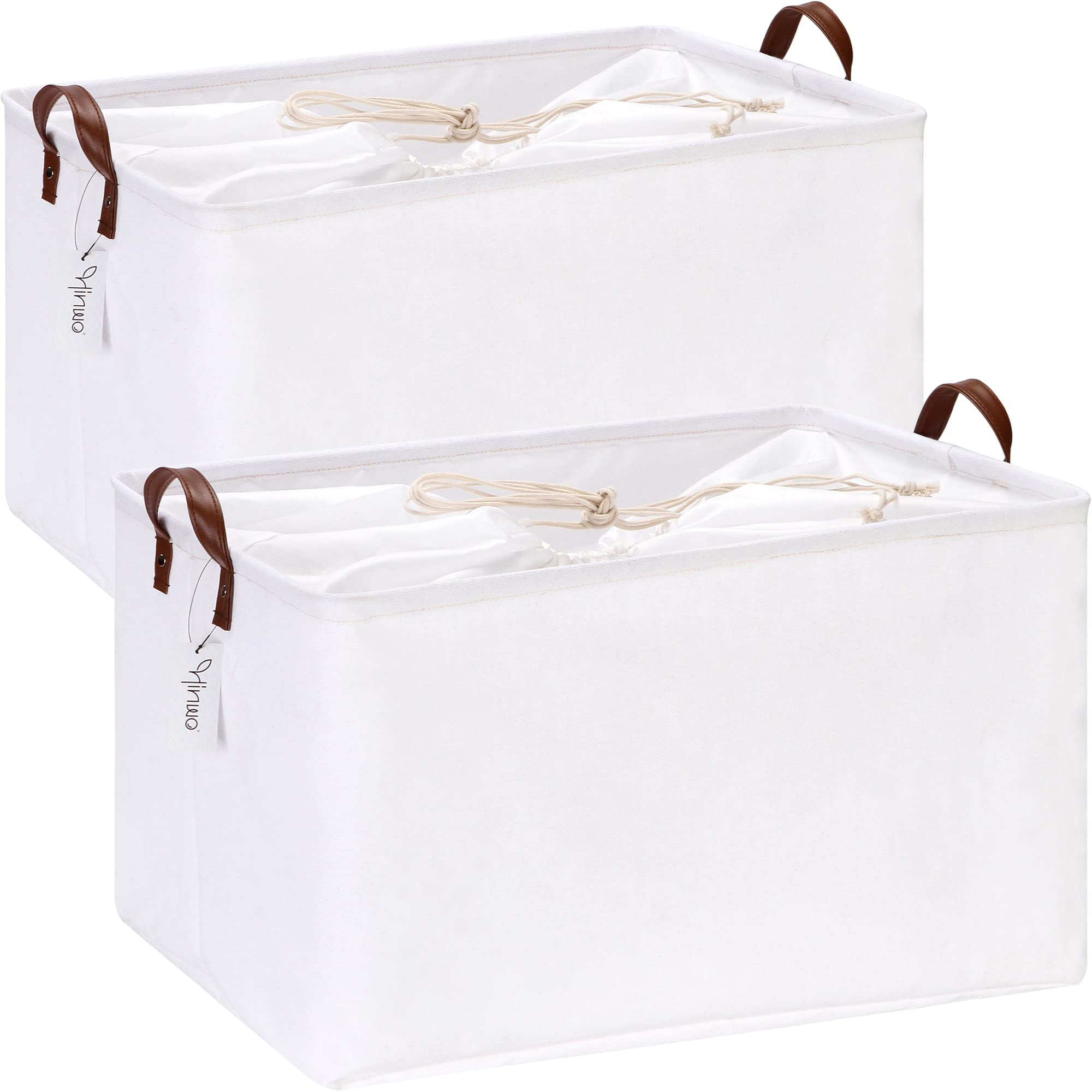Hinwo 18.6 Gal./74.4 Qt./70.2 L Canvas Storage Bins, Rectangle Storage ...