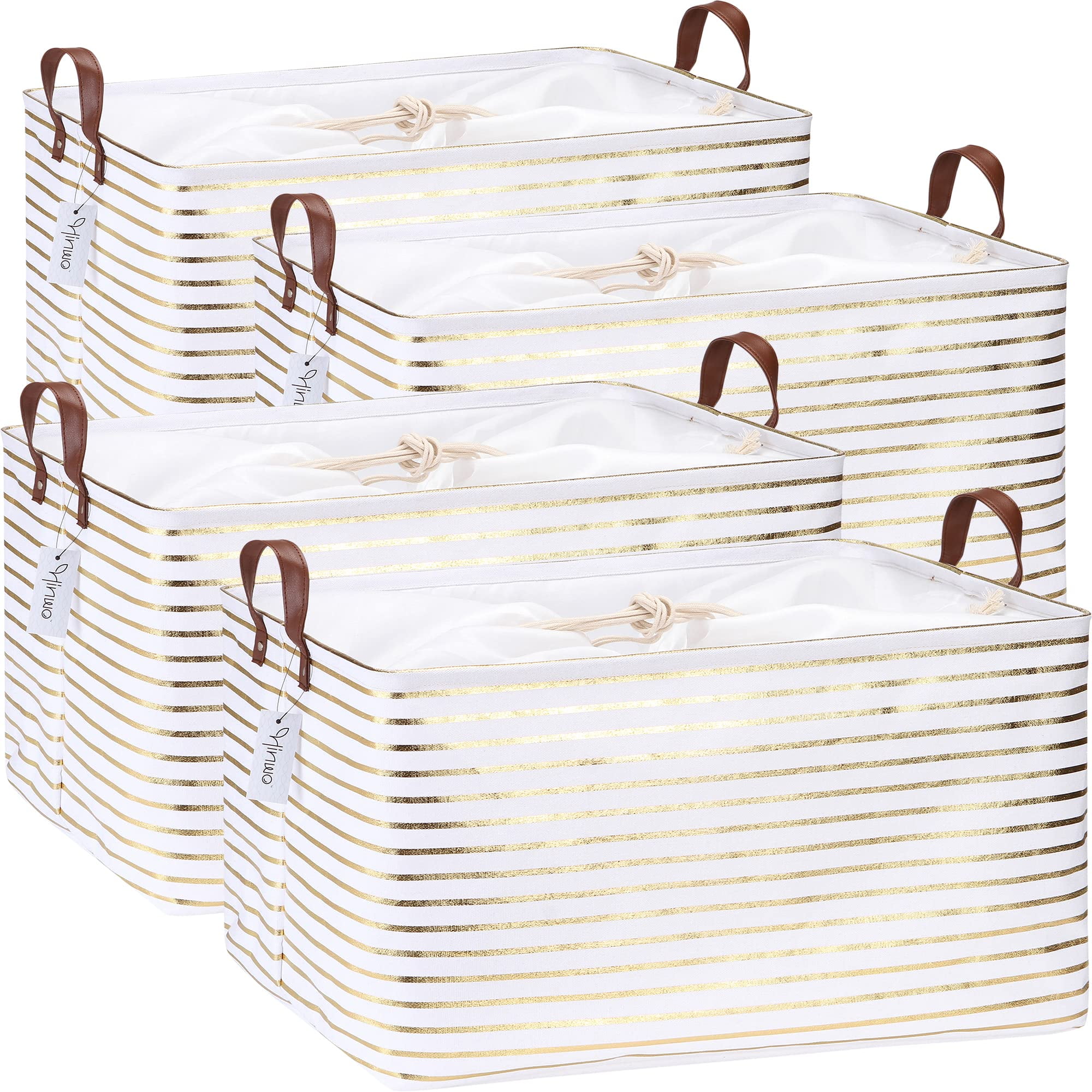 Hinwo 18.6 Gal./74.4 Qt./70.2 L Canvas Storage Bins, Rectangle Storage ...