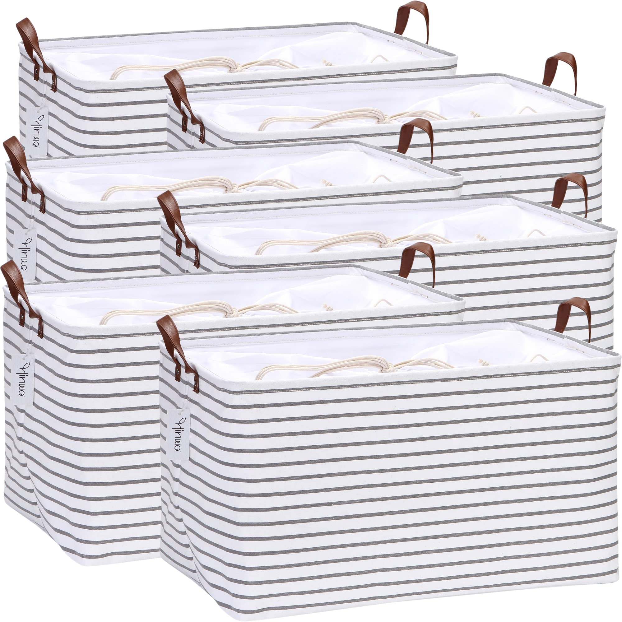 Hinwo 18.6 Gal./74.4 Qt./70.2 L Canvas Storage Bins, Rectangle Storage ...