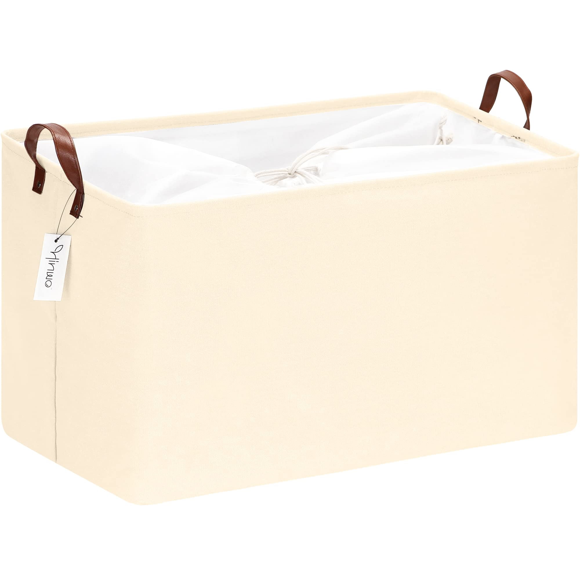 Hinwo 18.6 Gal./74.4 Qt./70.2 L Canvas Storage Bins, Rectangle Storage ...