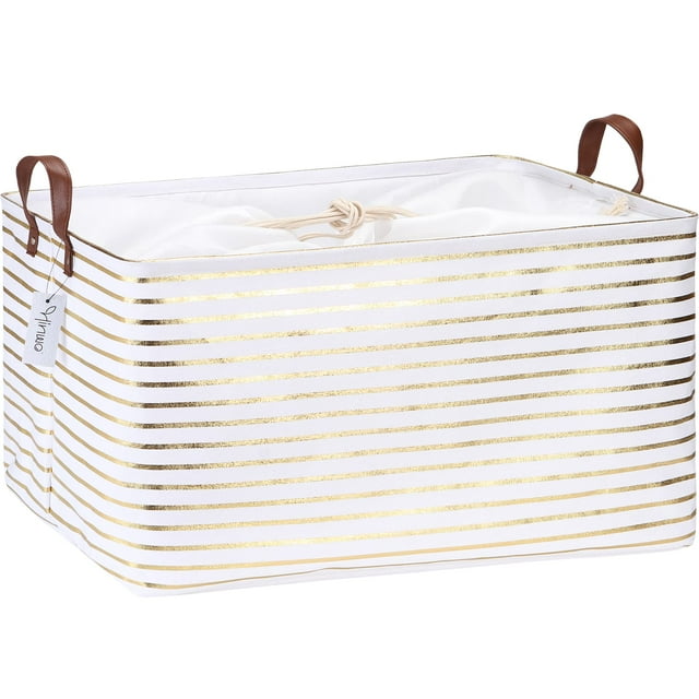 Hinwo 18.6 Gal./74.4 Qt./70.2 L Canvas Storage Bins, Rectangle Storage ...