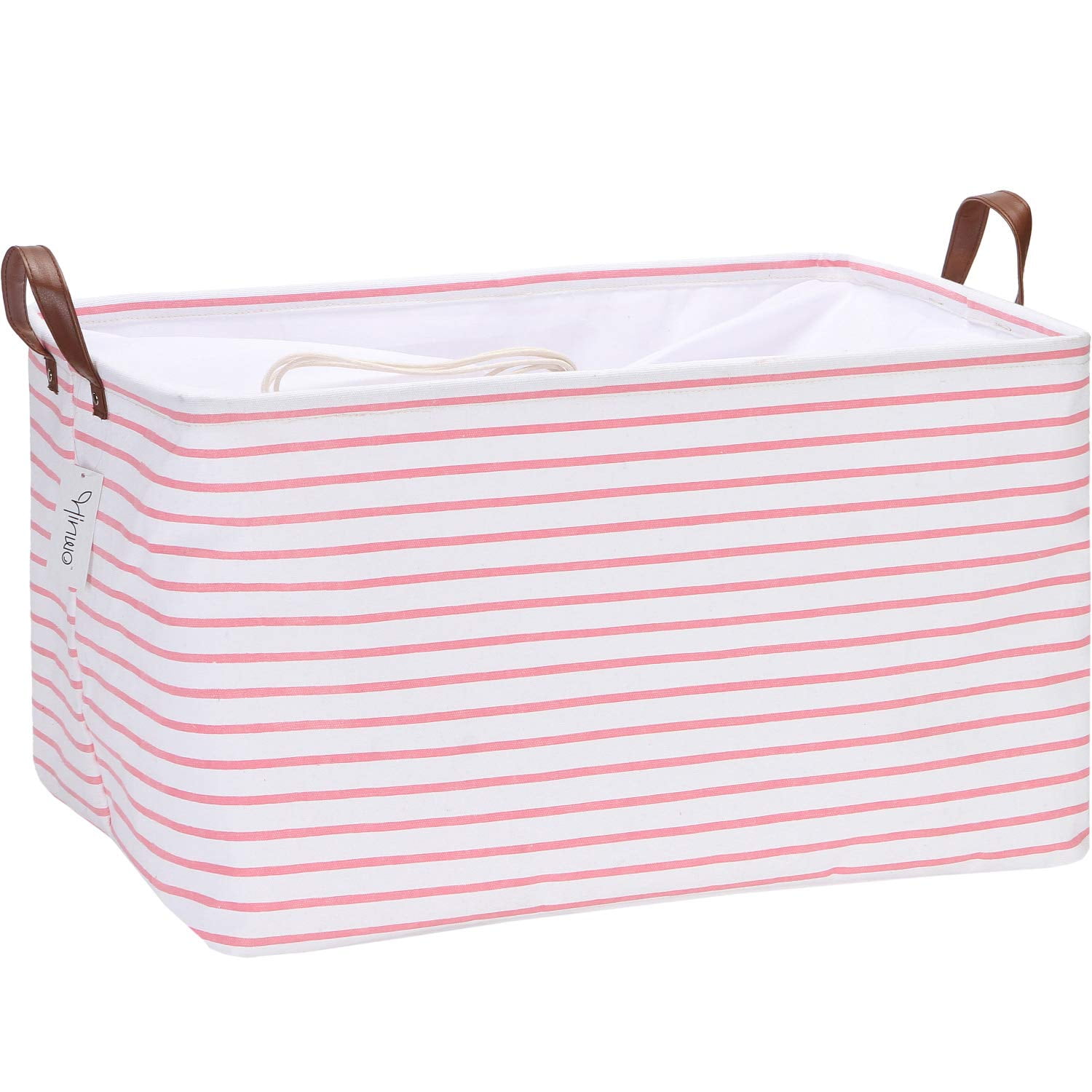 Hinwo Large Collapsible Home Storage Bins, Canvas Baskets with Handles ...