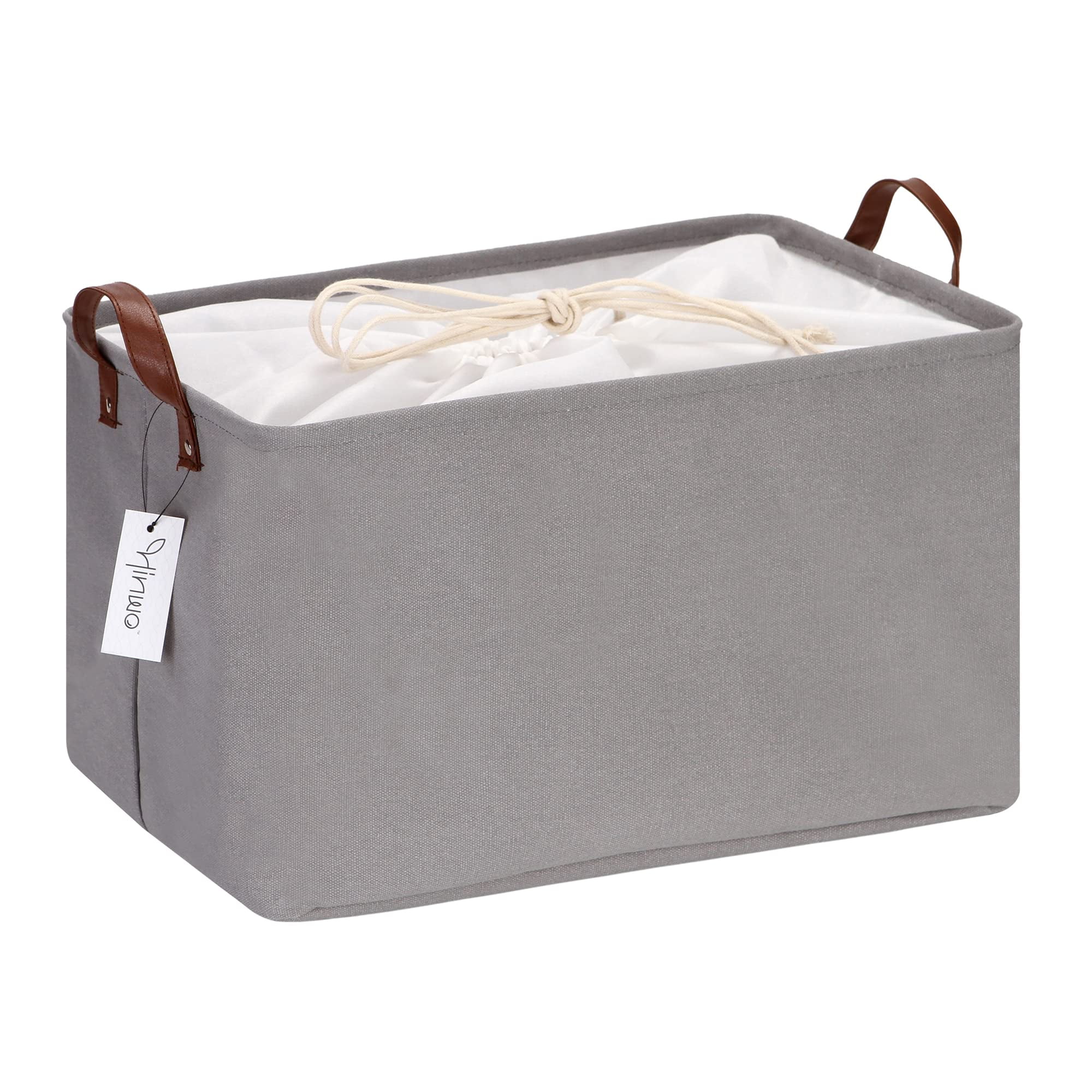 Hinwo 8.3 Gal./33.2 Qt./31.5 L Canvas Storage Bins, Rectangle Storage ...