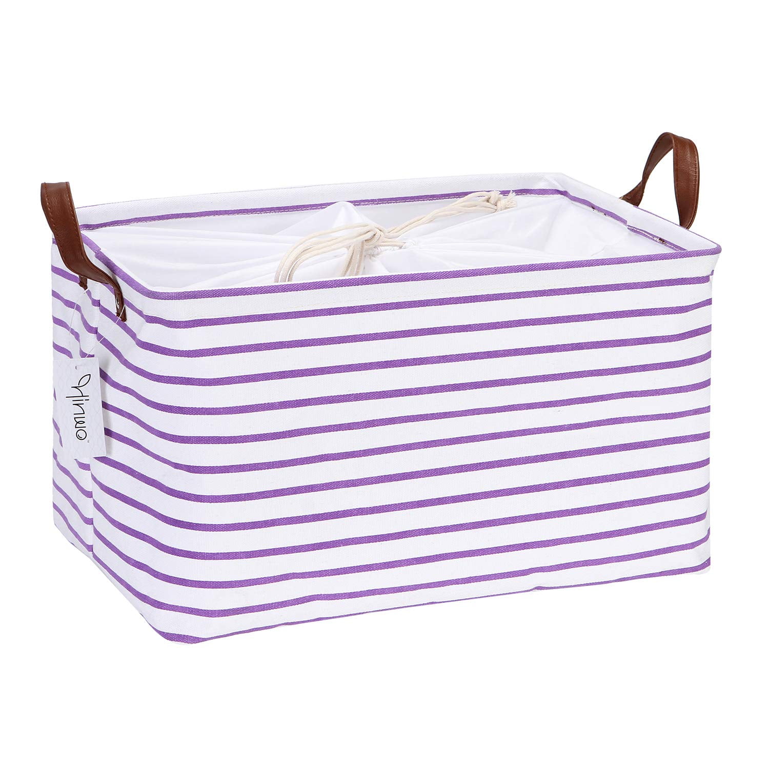 Hinwo 8.3 Gal./33.2 Qt./31.5 L Canvas Storage Bins, Rectangle Storage ...