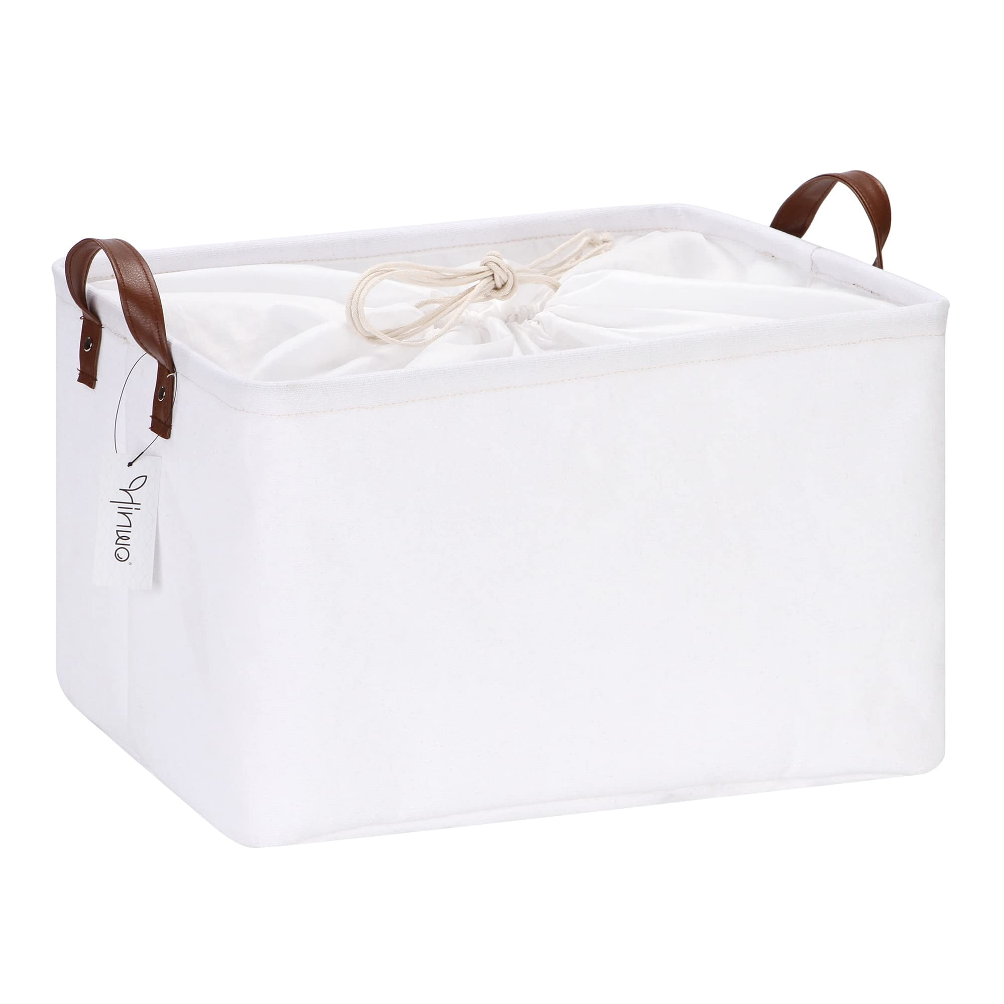 Hinwo 8.3 Gal./33.2 Qt./31.5 L Canvas Storage Bins, Rectangle Storage ...