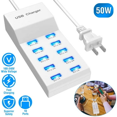 8-Port Fast Charging USB Hub with 4 USB-C and 4 USB-A Ports for ...