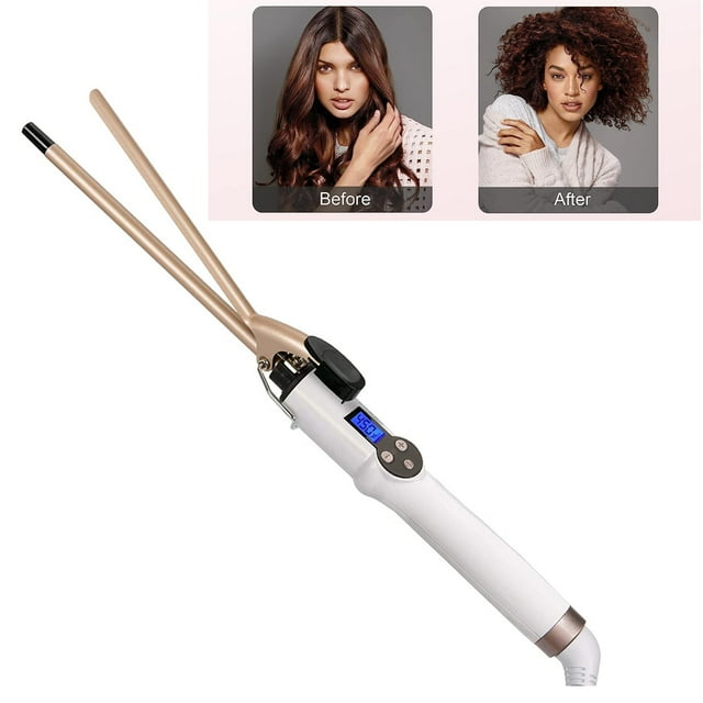Hinzonek 9mm Curling Iron Professional,3/8 inch Ceramic Tourmaline Hair Curl Wand Barrel Hair ...