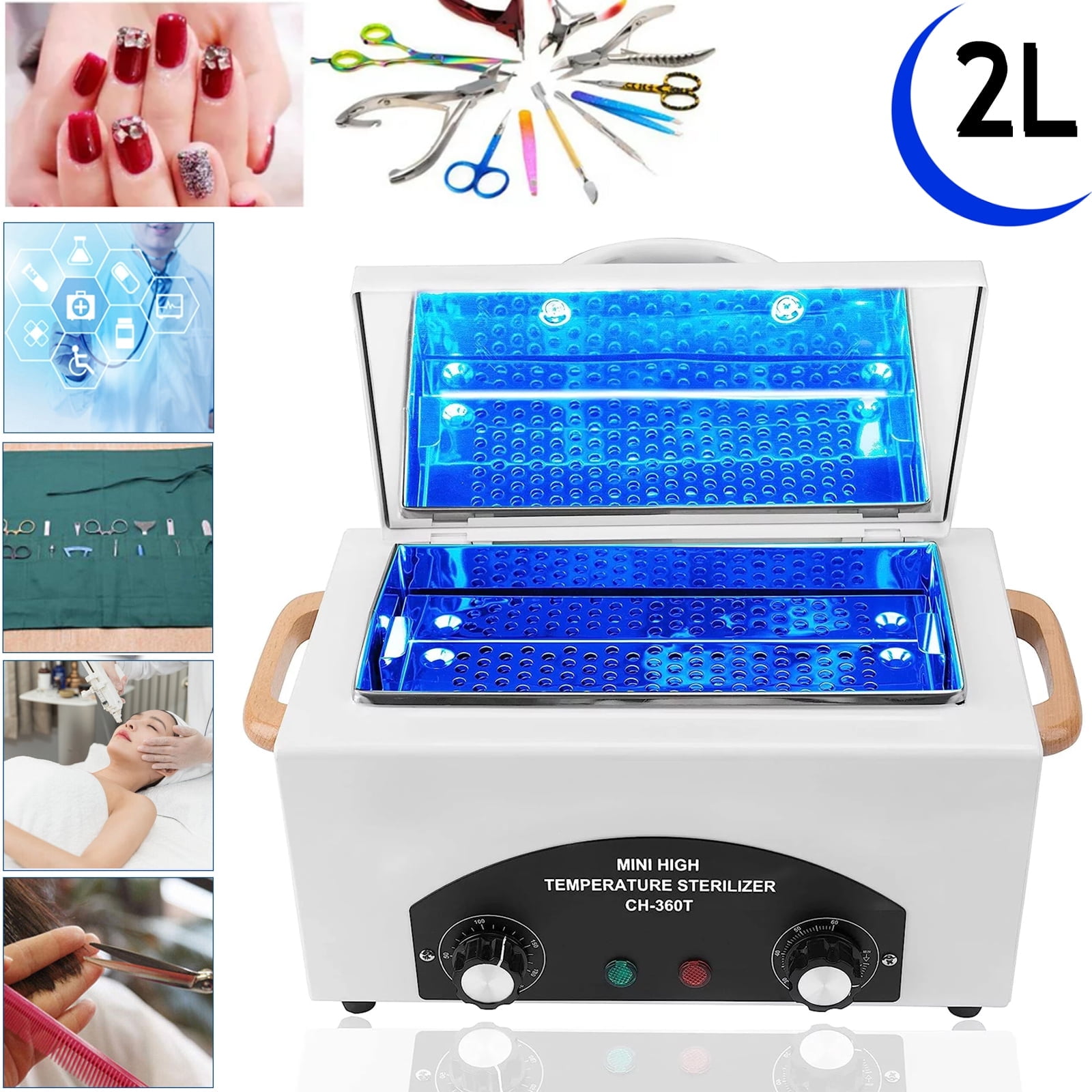 Hinzonek Dry Heat Sterilizer, Multi-Functional Nail Salon Cleaning ...