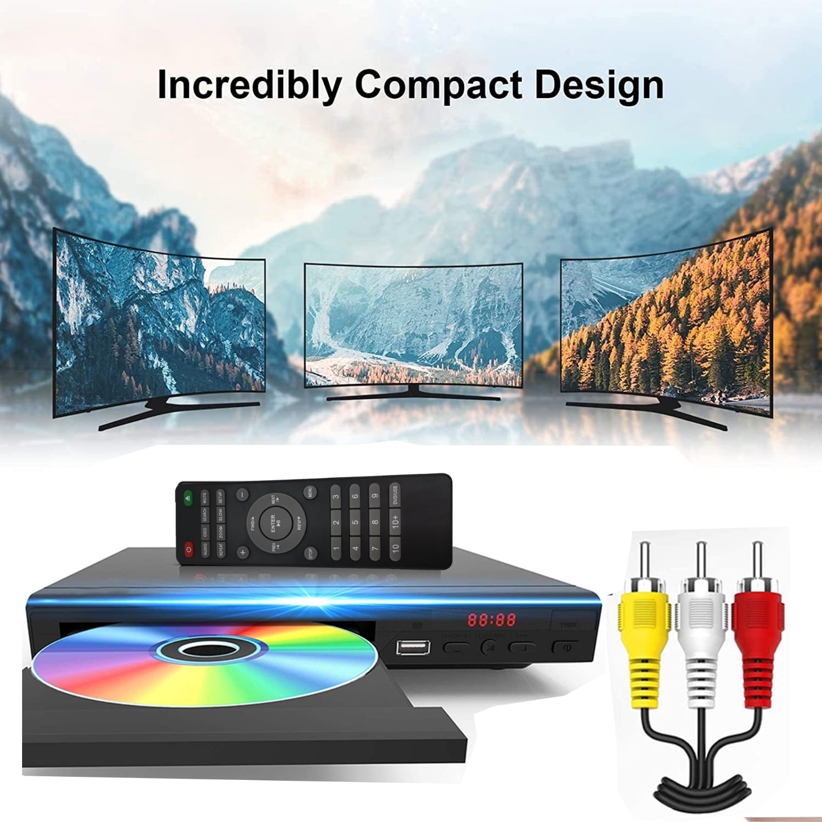 Hinzonek HD DVD Player for TV, CD Players for Home with HD/AV/Coaxial ...