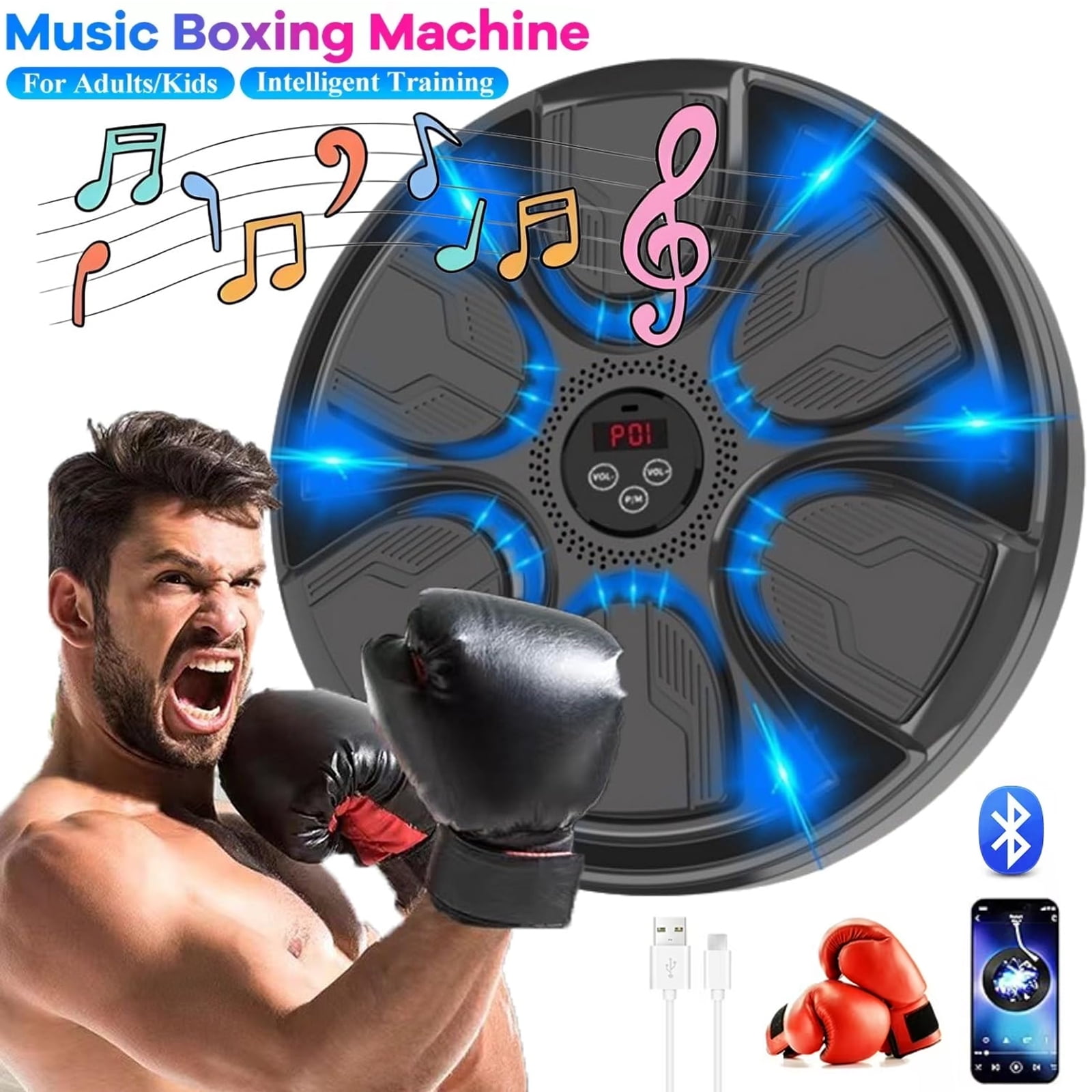 Hinzonek Music Boxing Machine, Upgraded 2.0 Smart Bluetooth Music ...