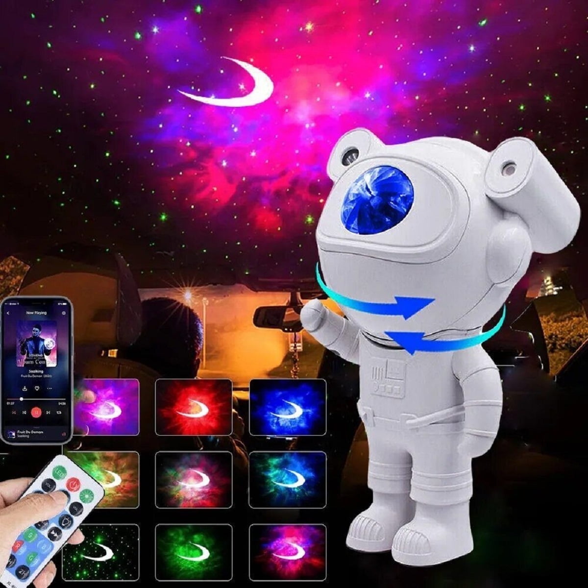 OhhGo Astronaut Galaxy Star Projector, LED Light with Timer and Remote ...