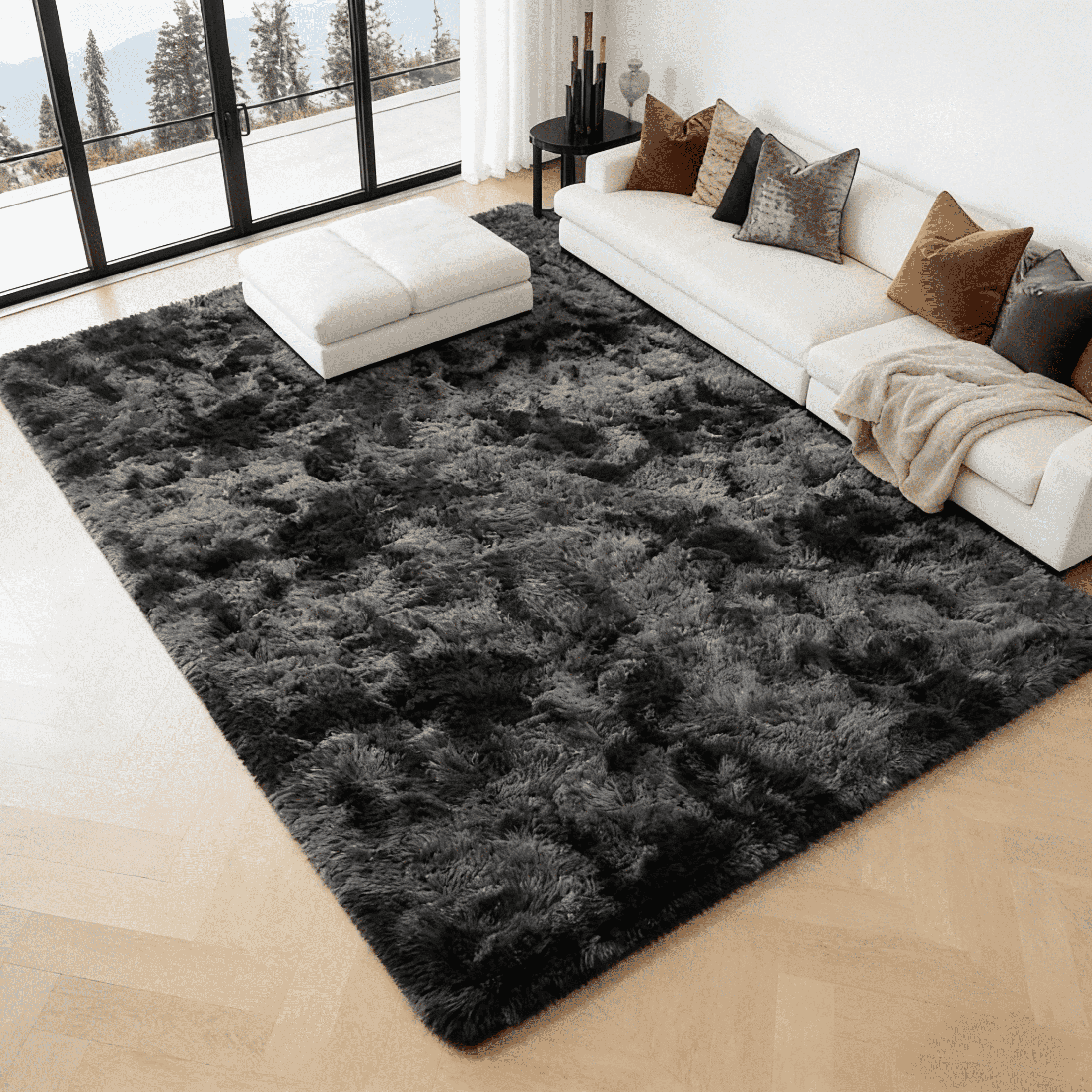 Free Shipping! HIOHA 8x10 Shag Area Rug, Fluffy Living Room Carpet ...