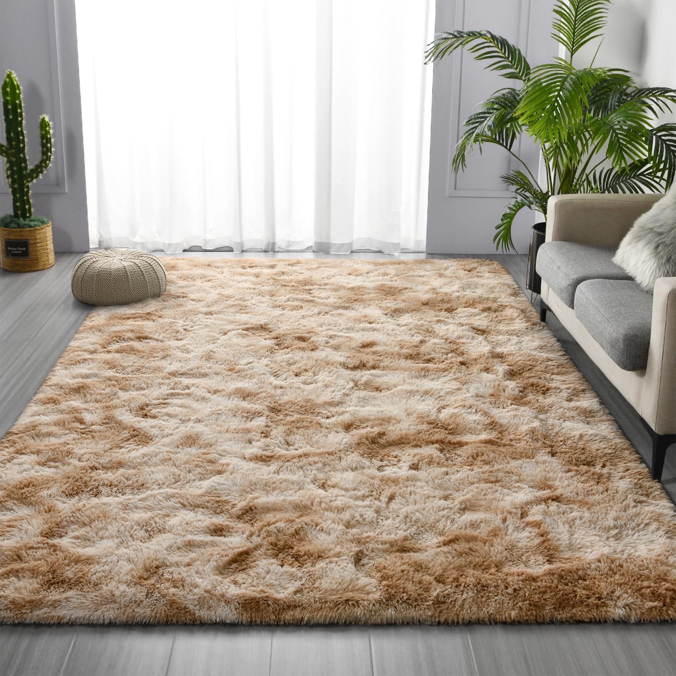 HioHa Fluffy Rugs, 8ft x 10ft Shaggy Area Rugs for Living Room Bedroom ...