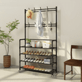 HioHa Coat and Shoe Rack, Hall Tree for Entryway with 4-Tier Storage ...