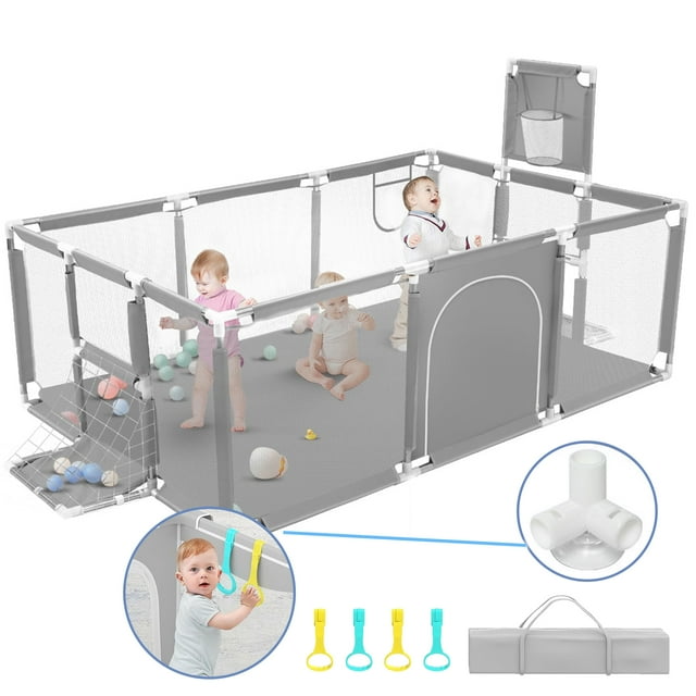 Extra Large Playpen by HioHa, Baby and Toddler Safe Play Area, Includes ...