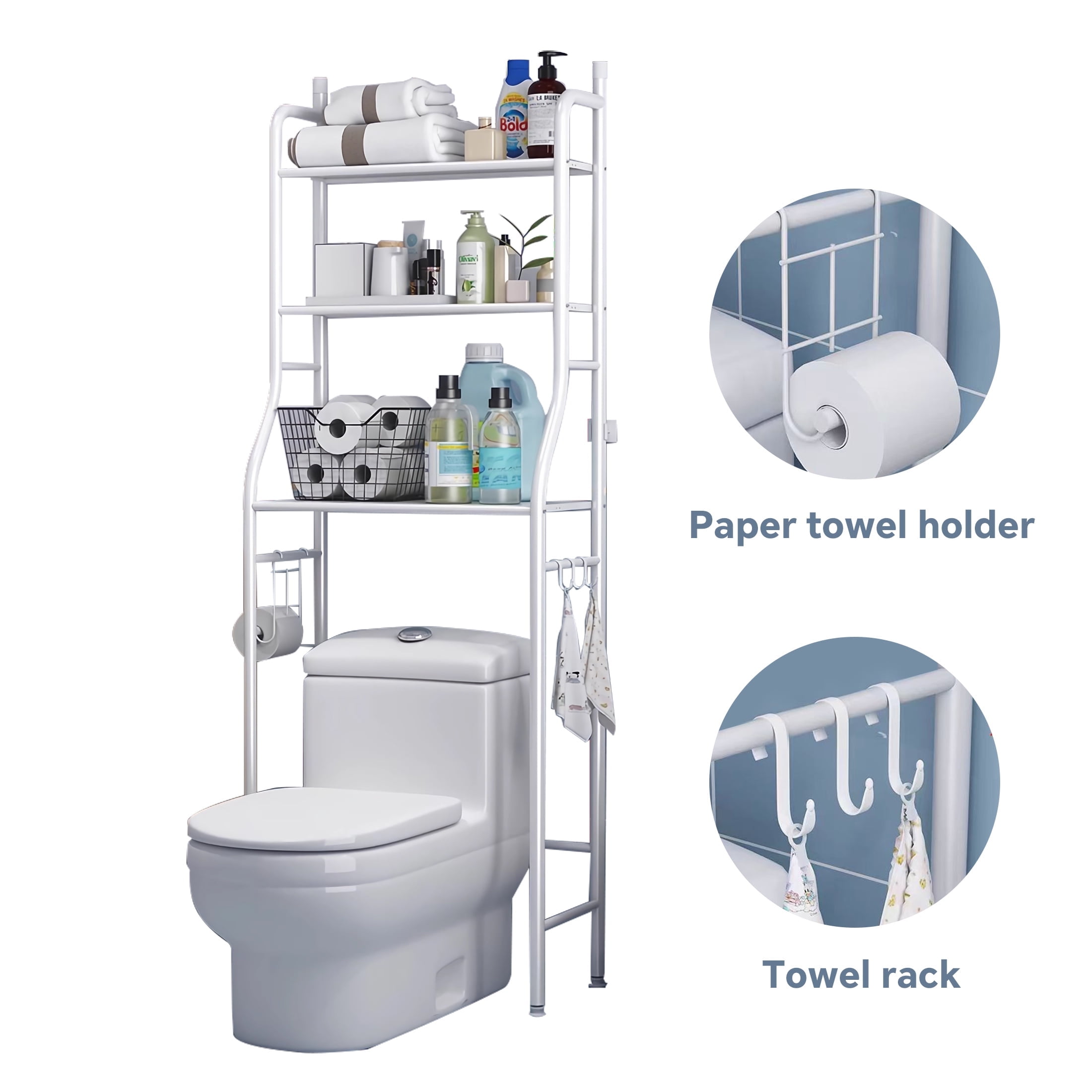 HioHa over the Toilet Storage Rack, 3-Tier Bathroom Shelf Organizer ...