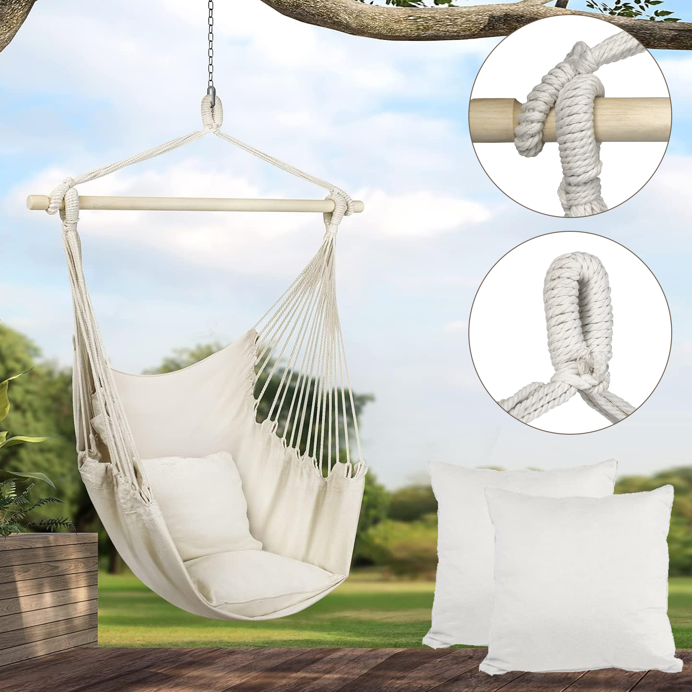 Hanging Cotton Rope Chair - Walmart.com