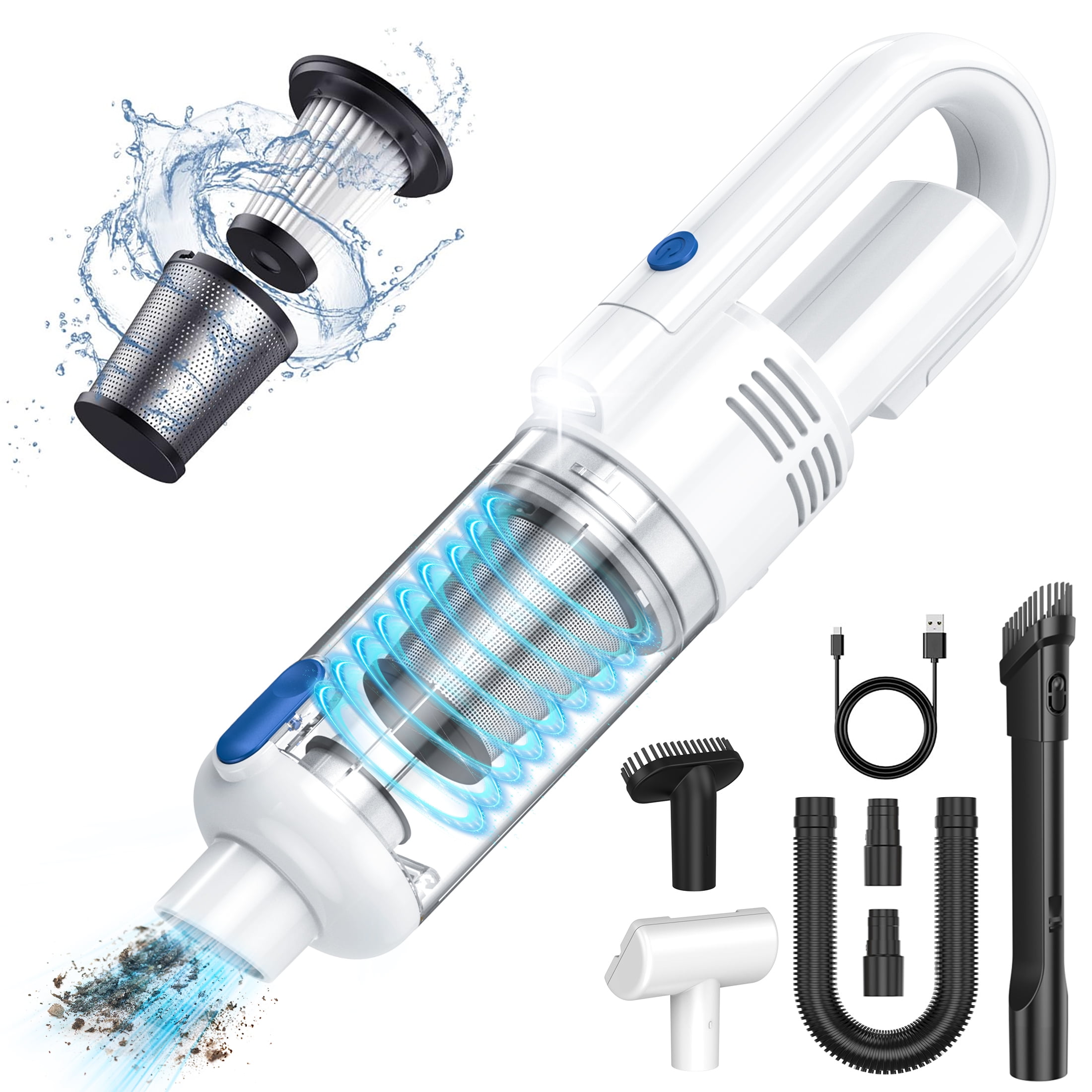 Hioha Handheld Vacuum, Car Vacuum Cleaner Cordless 9500PA Powerful ...