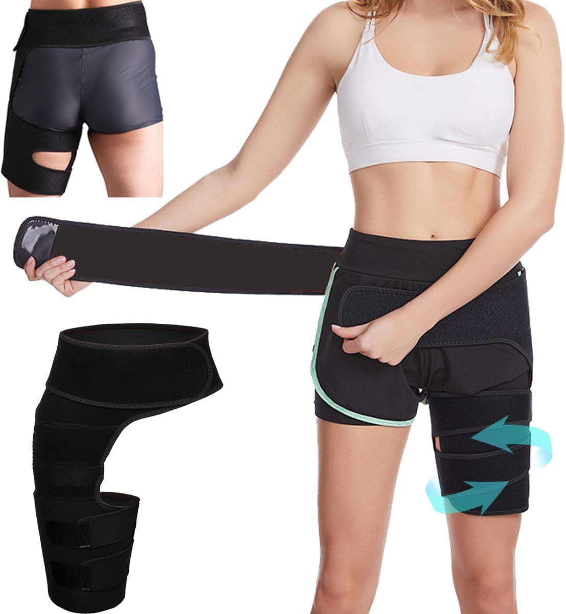 Hip Brace, Adjustable Sciatic Nerve Brace Thigh Hamstring Compression Groin Wrap Breathable Non ...