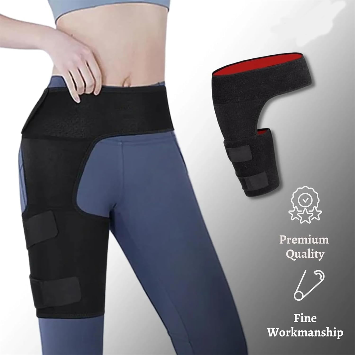 Hip Brace, Adjustable Sciatic Nerve Brace Thigh Hamstring Compression Groin Wrap Breathable Non ...
