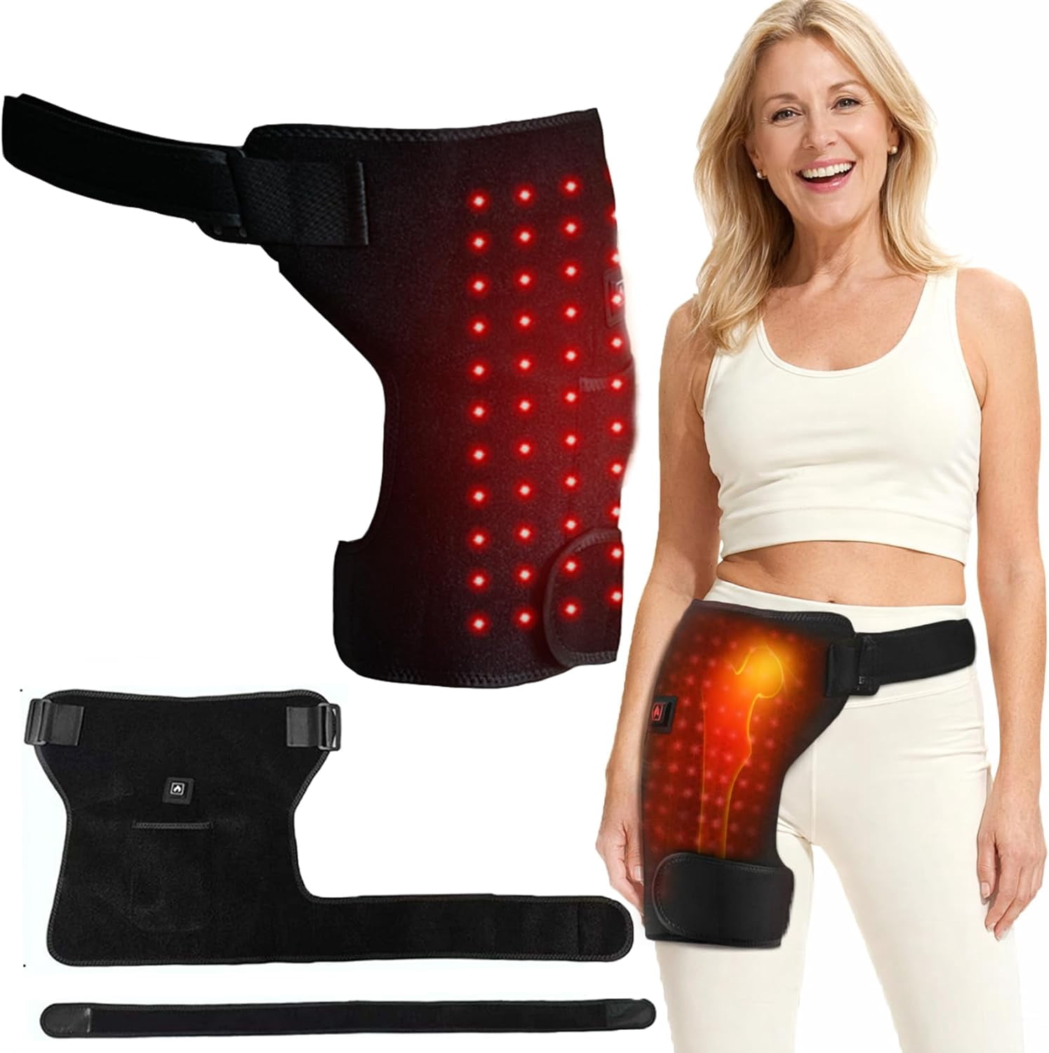 Hip Brace Red Light Therapy for Hip Pain in Menopausal Women, Upgraded ...