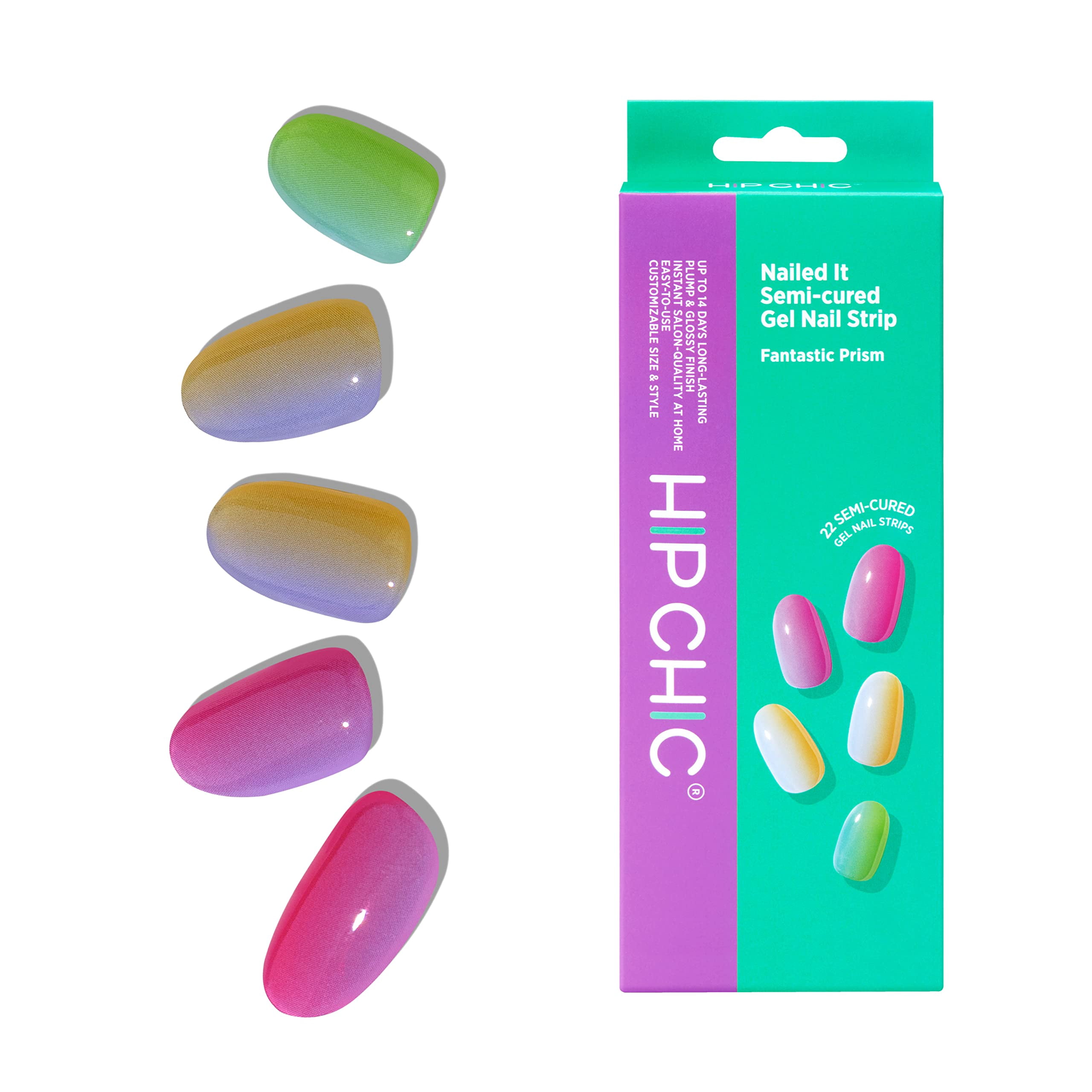 Hip Chic Nailed It Semi-cured Gel Nail Strip, Fantastic Prism, 22 ...