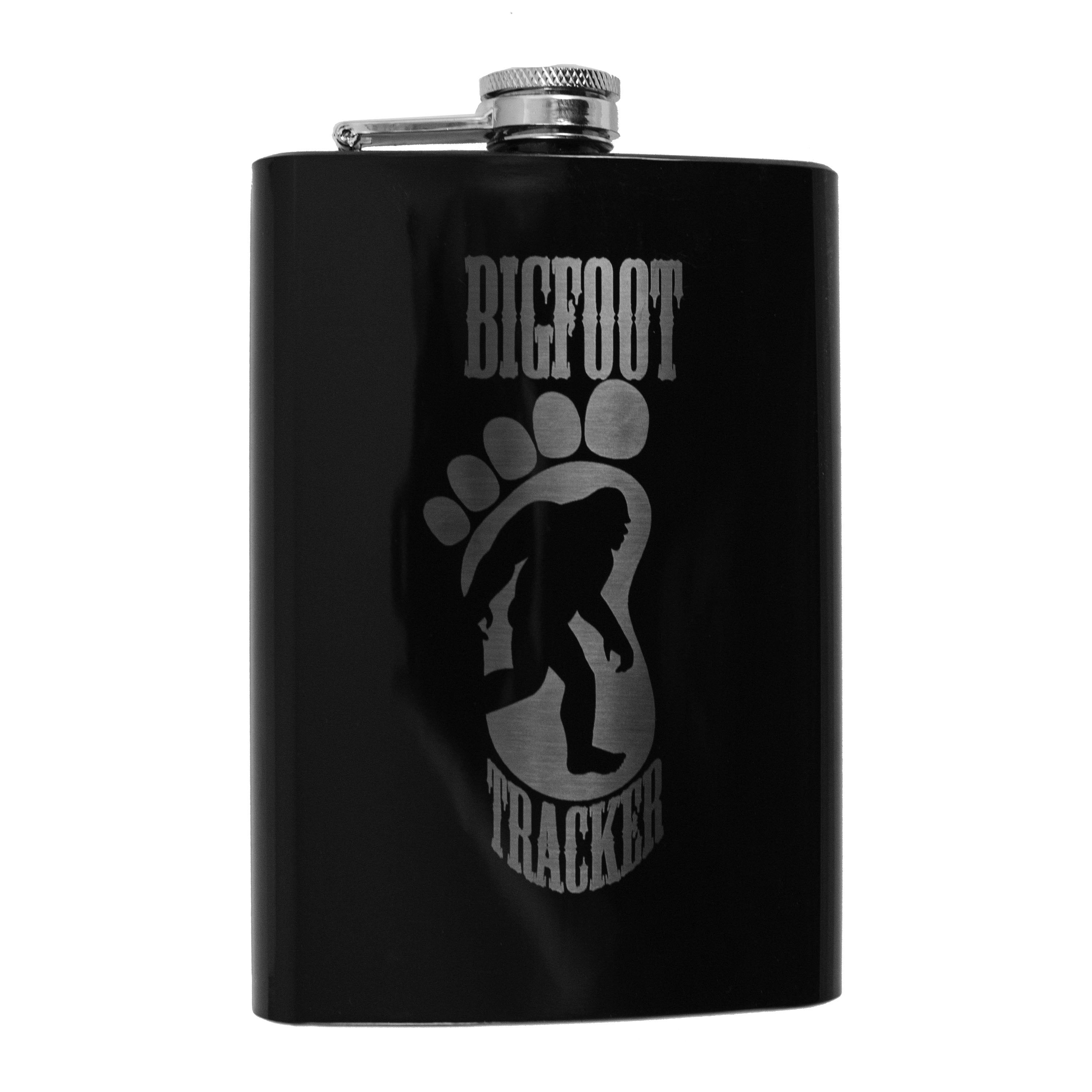 Hip Flask Plus 8oz BLACK Bigfoot Tracker Stainless Steel Flask - Leak ...