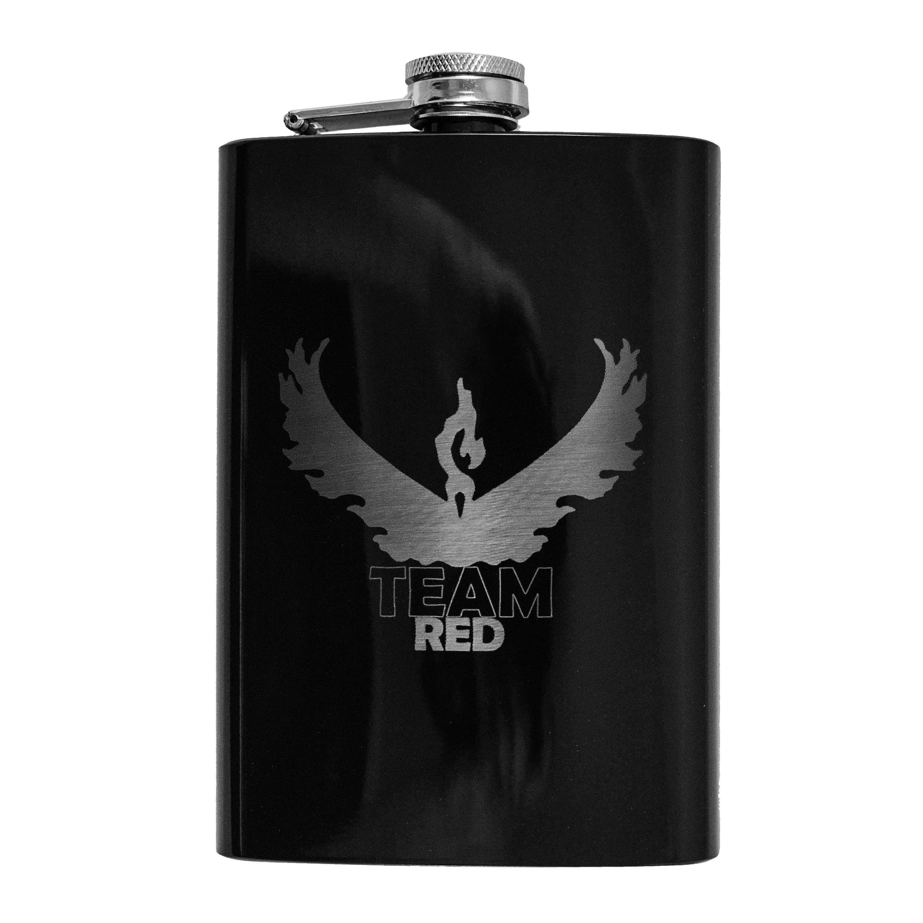 Hip Flask Plus 8oz BLACK Team Red Flask - Leak-Proof & Striking Design ...