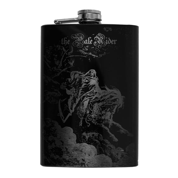 Hip Flask Plus 8oz BLACK The Pale Rider Stainless Steel Flask - Leak ...