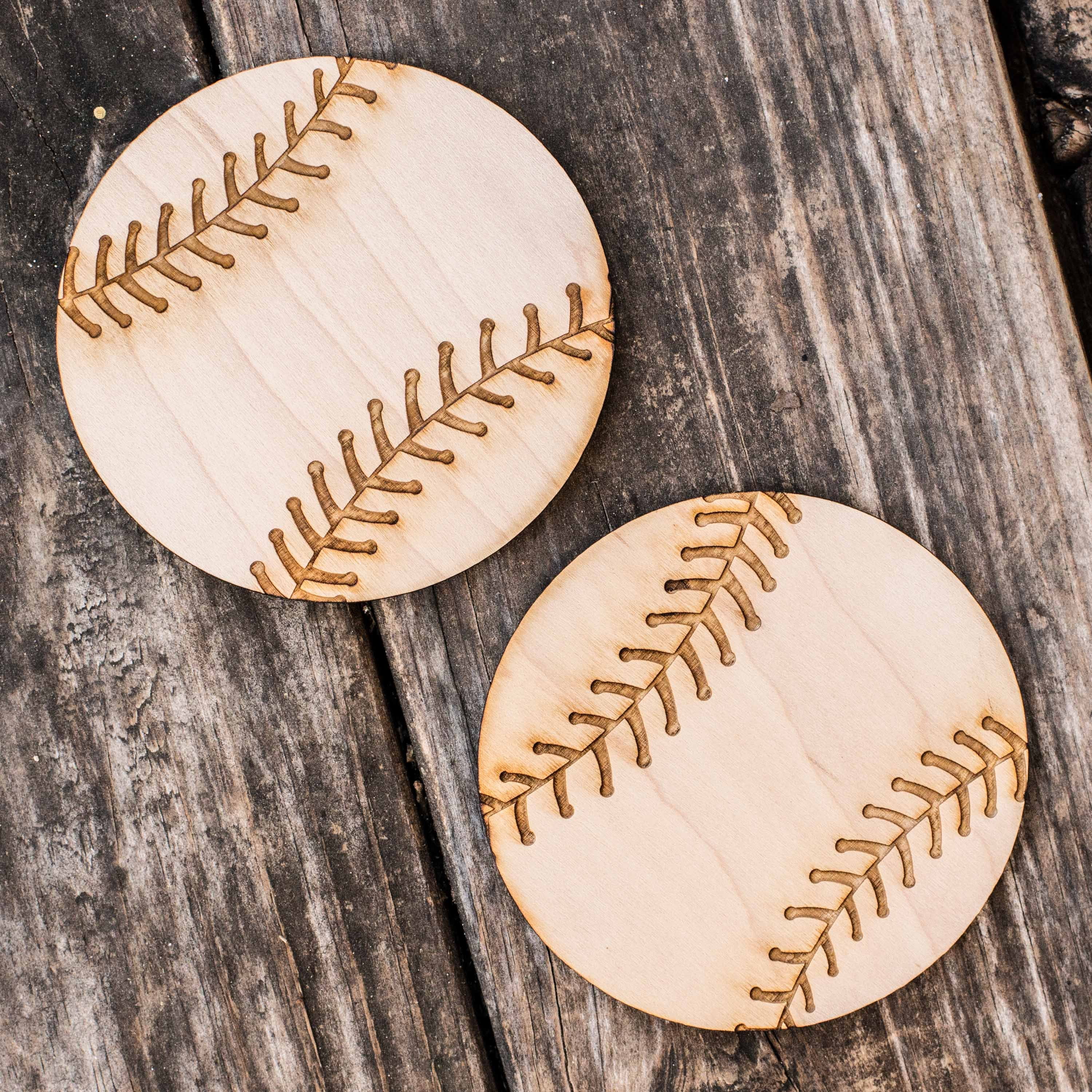 Hip Flask Plus Baseball Coaster Set - 4x4in - Raw Wood - Walmart.com