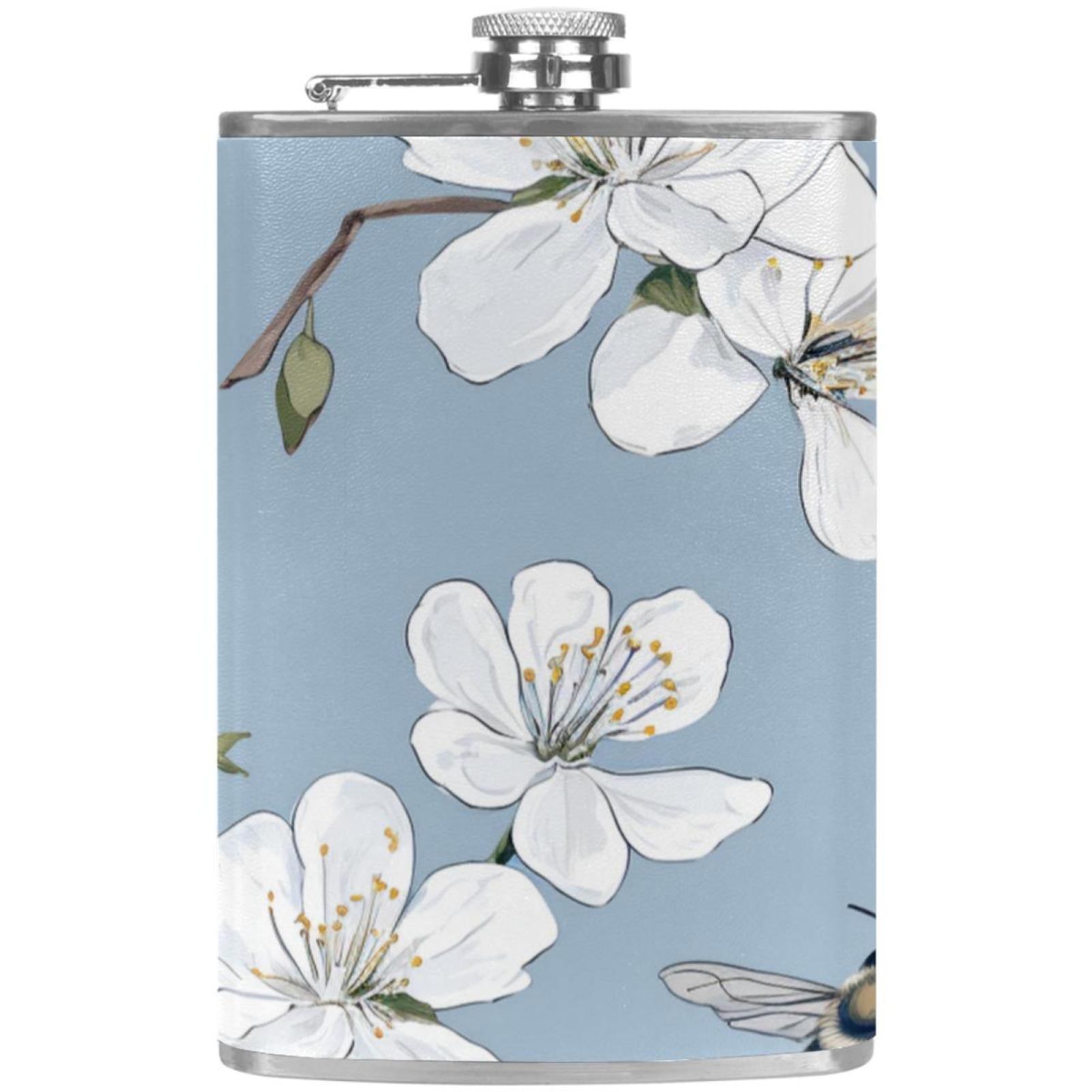 Hip Flask for Liquor for Men 8Oz,Stainless Steel Leakproof Leather Wrap ...