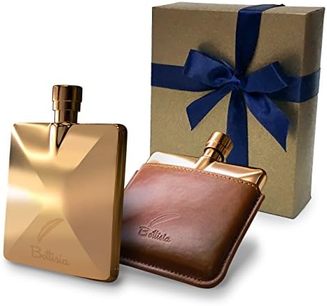 Hip Flasks for Liquor for Men by3Oz 18K Rose Gold Pocket Flask with ...
