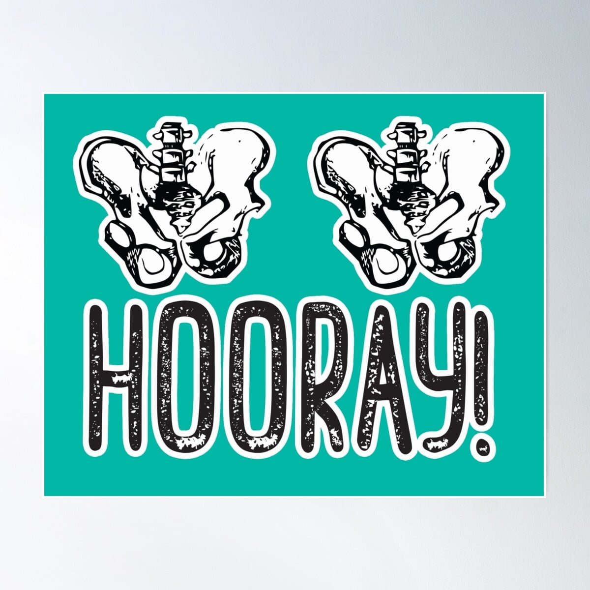 Hip Hip Hooray! Funny Medical Pun Poster Wall Art, Modern Wall Decor ...