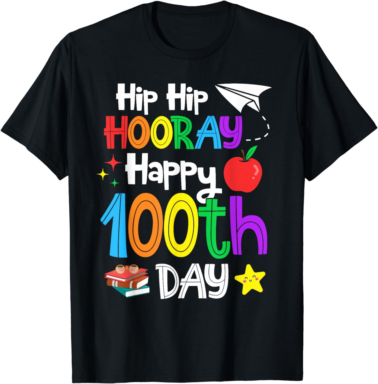 Hip Hip Hooray Happy 100th Day of School Teachers Kids T-Shirt - Walmart.com