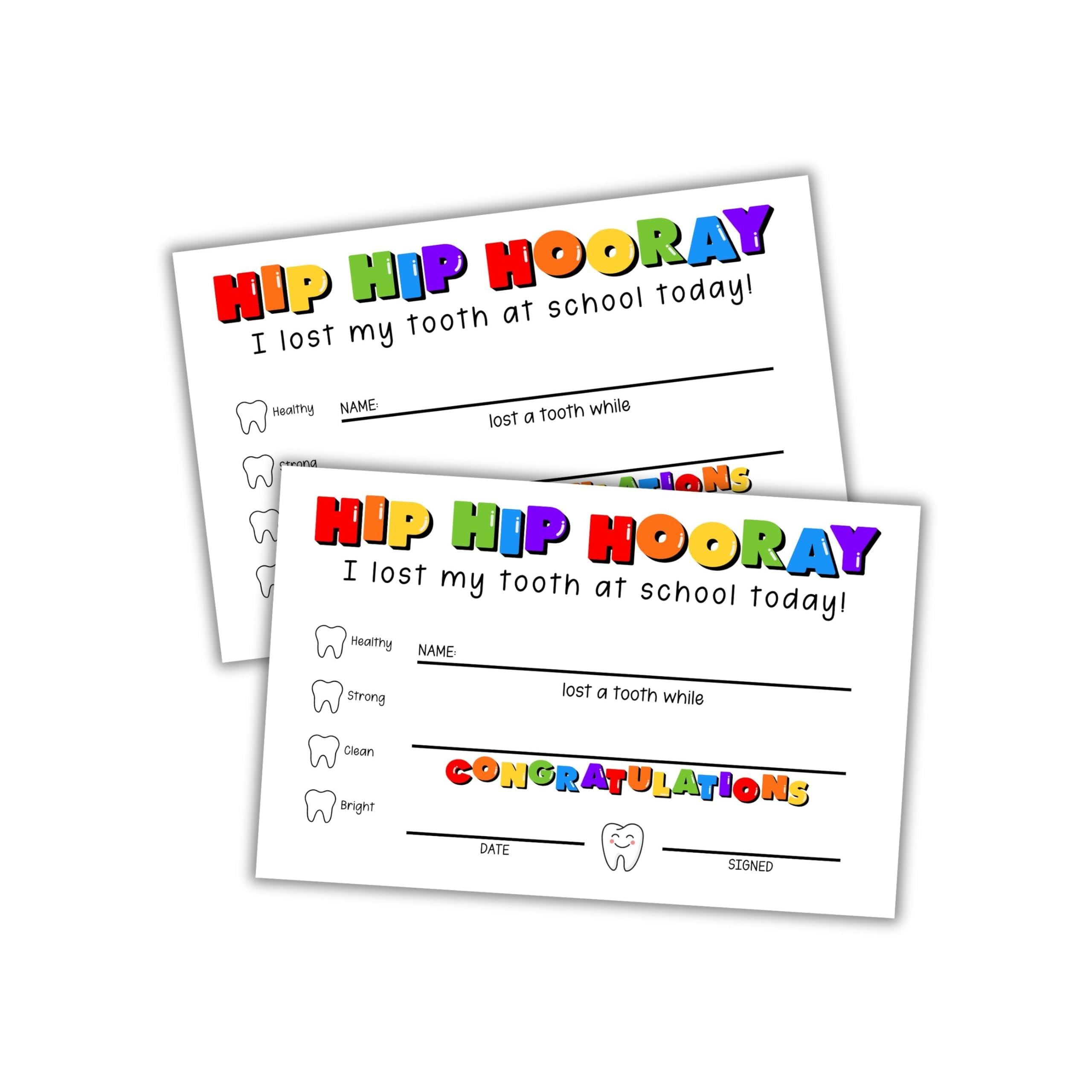 Hip Hip Hooray I Lost My Tooth At School Today 50pk 5.5x8.5 Postcard ...