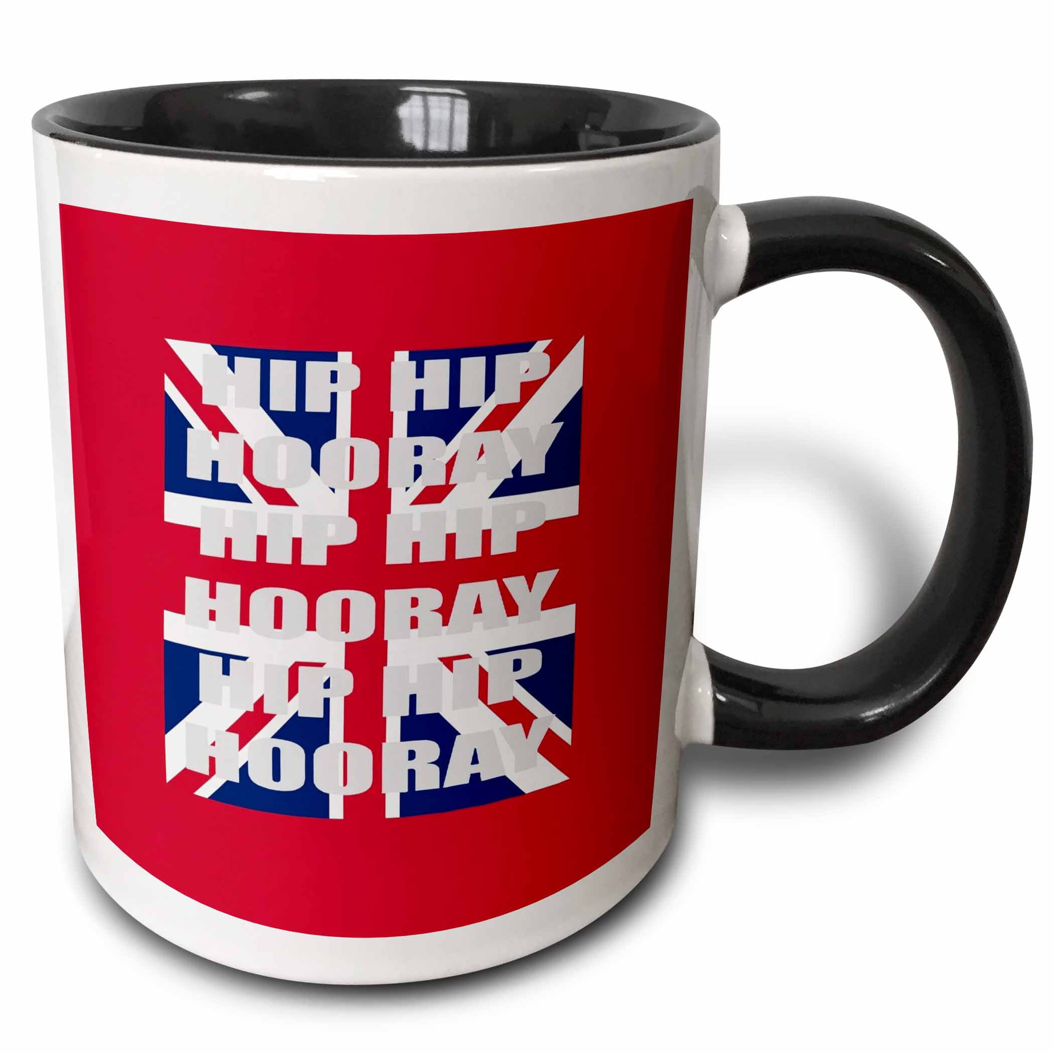 3drose, Hip Hip Hooray Three Cheers with Union Jack Background, 11oz ...