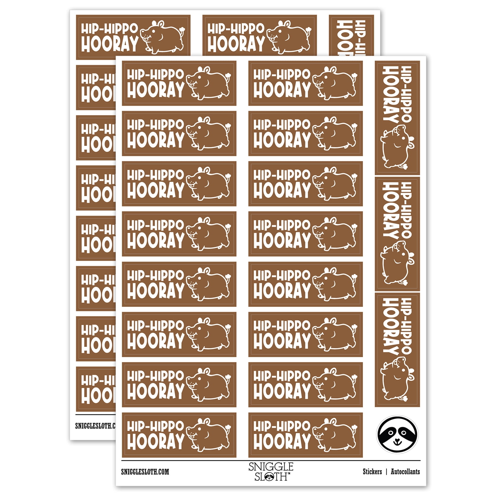 Hip-Hippo Hooray Teacher Student School Sticker Set - Brown - Gloss ...