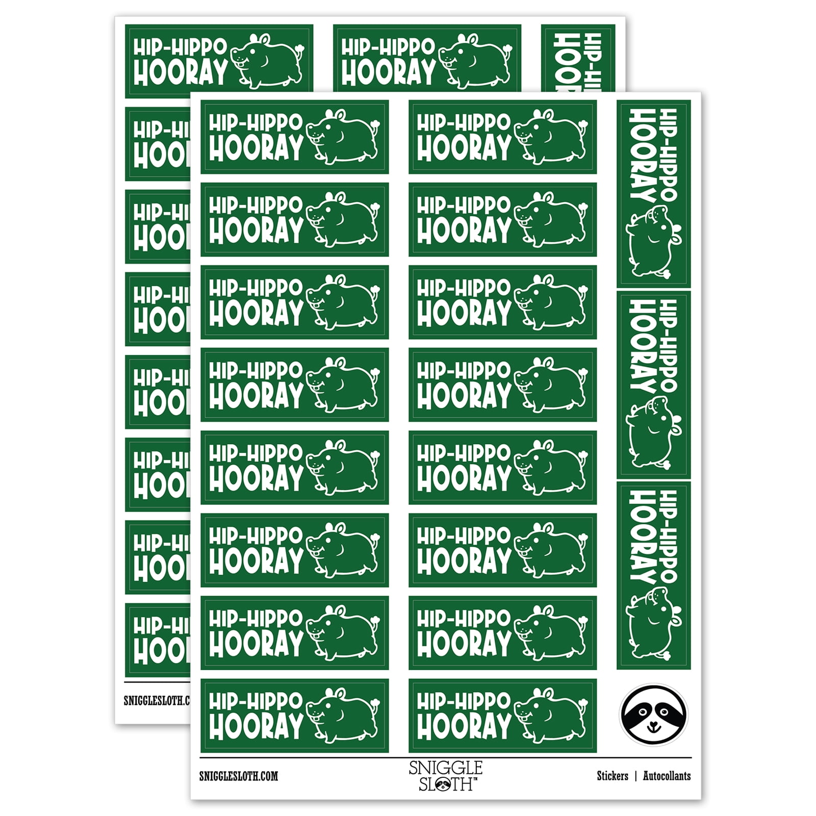 Hip-Hippo Hooray Teacher Student School Sticker Set - Dark Green ...