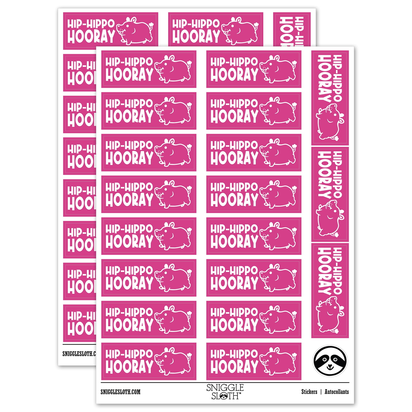Hip-Hippo Hooray Teacher Student School Sticker Set - Hot Pink - Matte ...