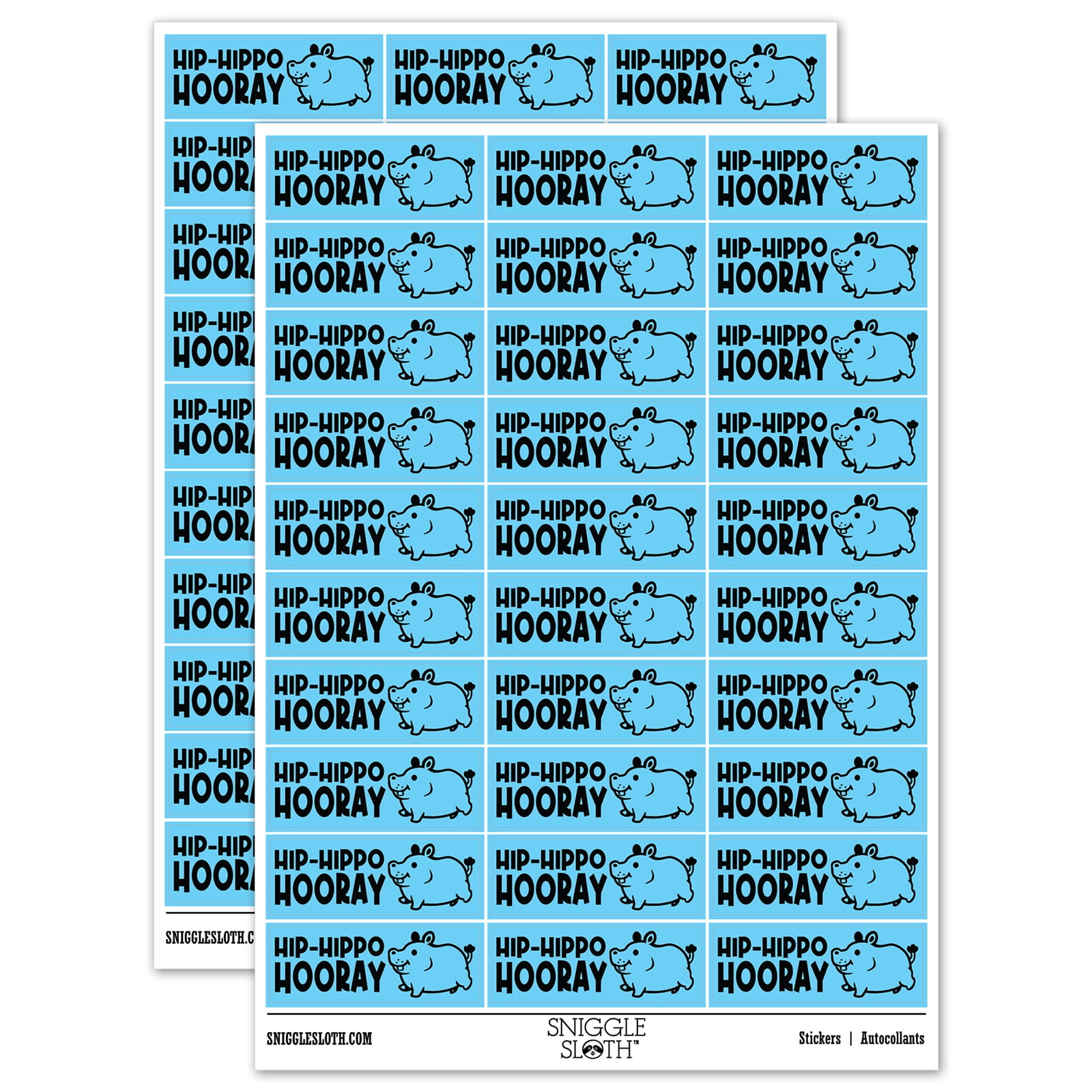 Hip-Hippo Hooray Teacher Student School Sticker Set - Light Blue ...