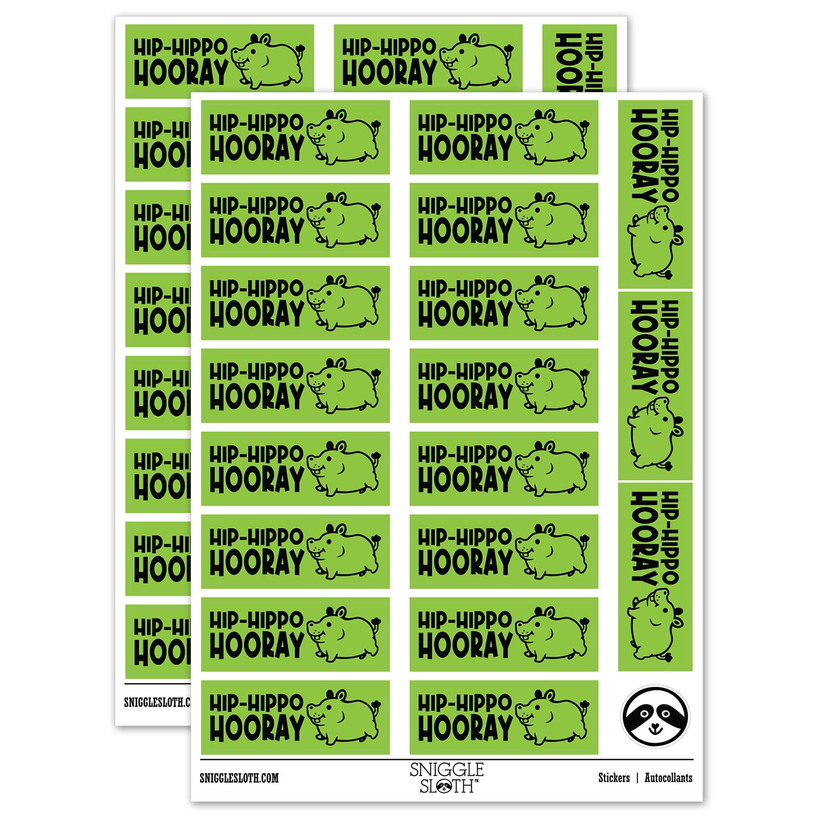 Hip-Hippo Hooray Teacher Student School Sticker Set - Light Green ...
