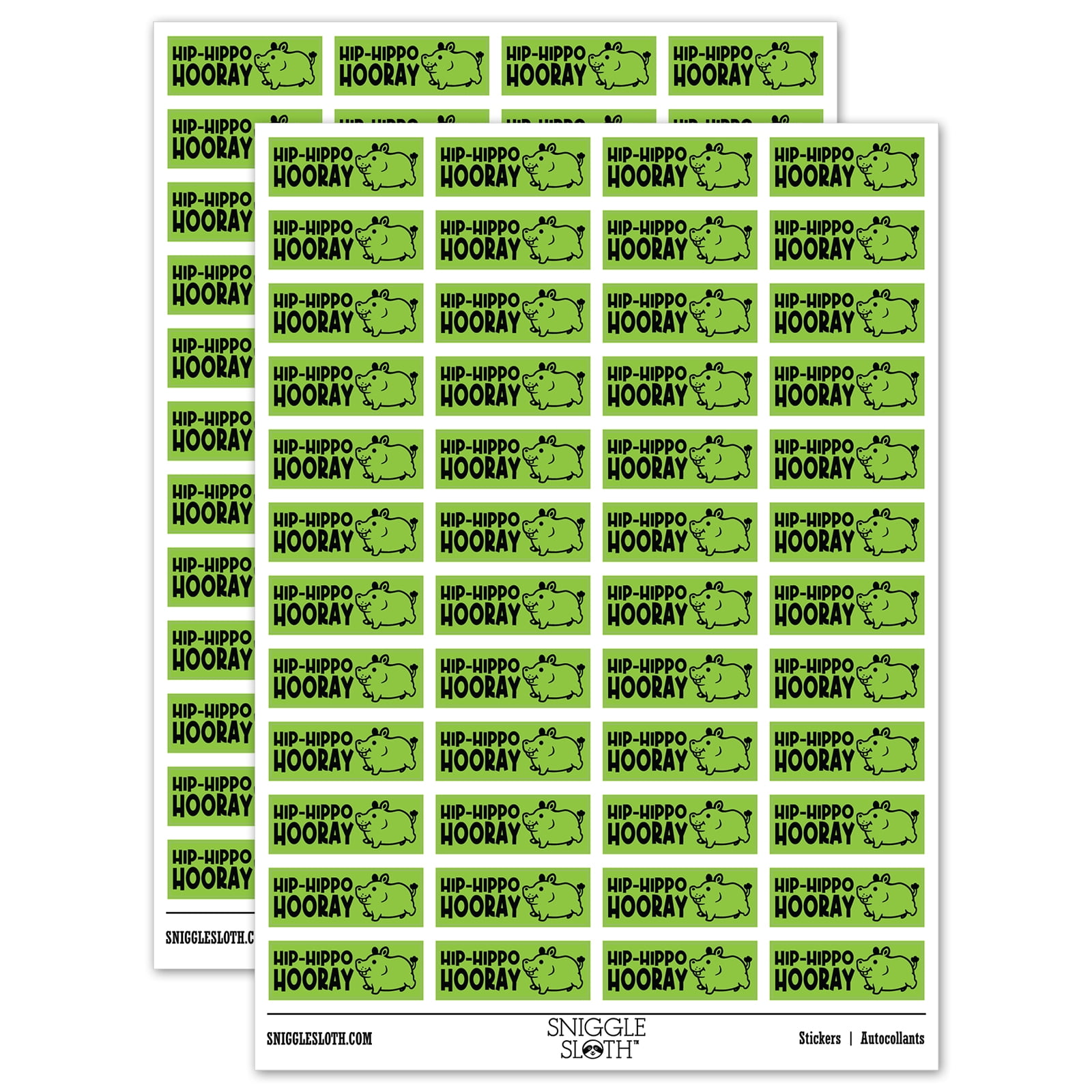 Hip-Hippo Hooray Teacher Student School Sticker Set - Light Green ...