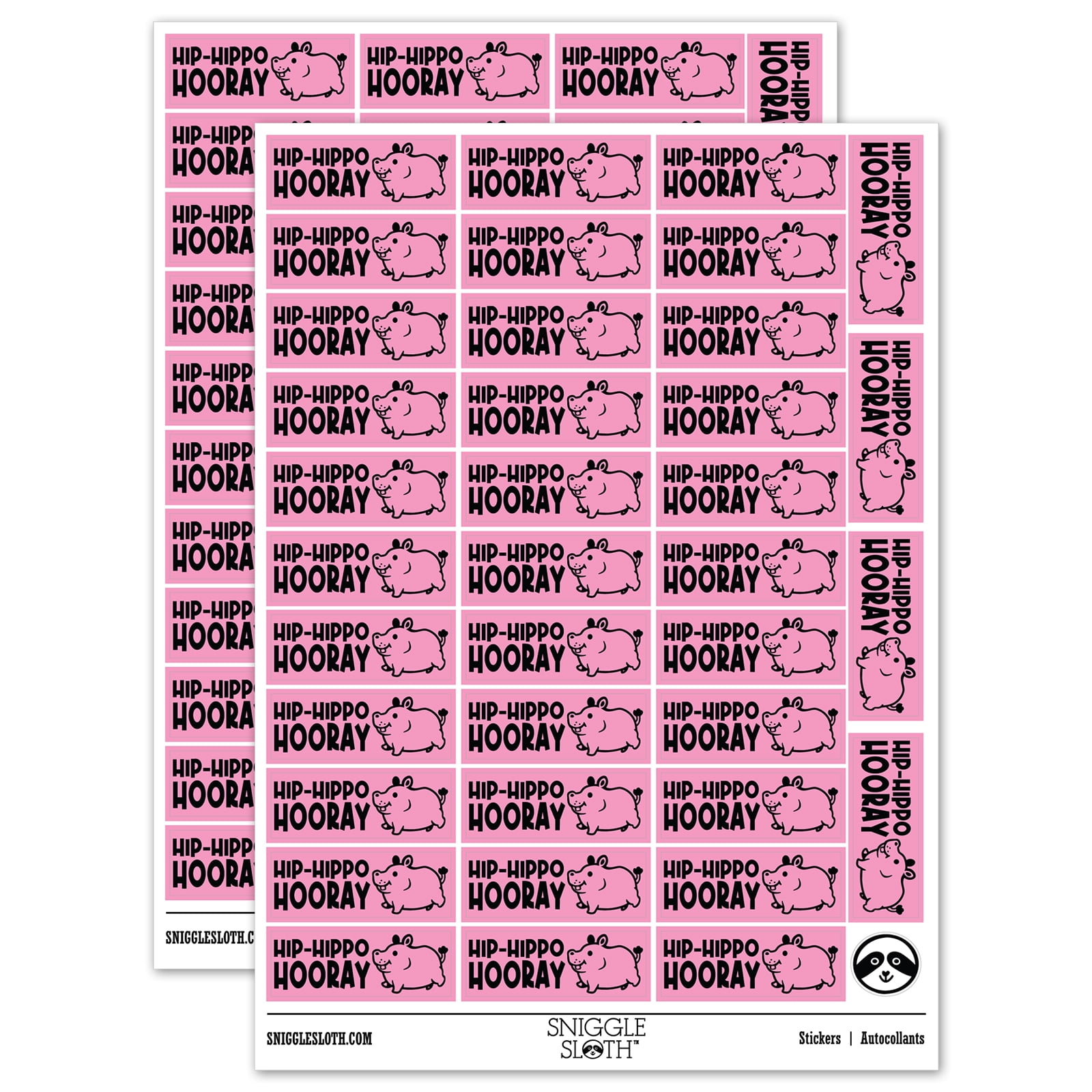 Hip-Hippo Hooray Teacher Student School Sticker Set - Light Pink ...