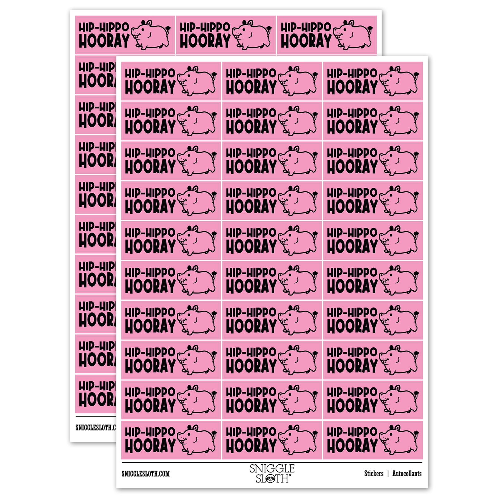 Hip-Hippo Hooray Teacher Student School Sticker Set - Light Pink ...