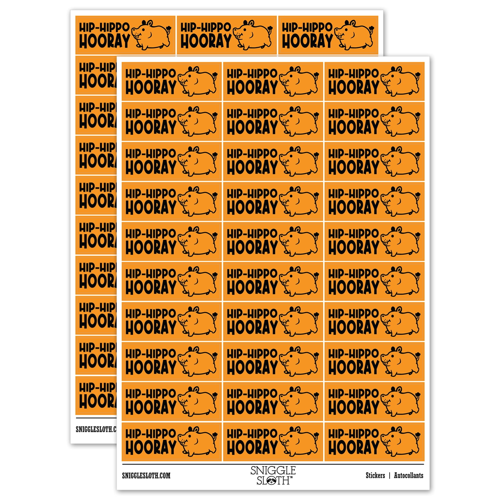 Hip-Hippo Hooray Teacher Student School Sticker Set - Orange - Gloss ...