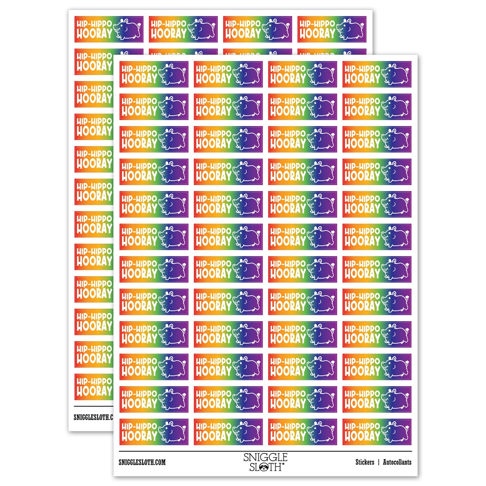 Hip-Hippo Hooray Teacher Student School Sticker Set - Rainbow - Matte ...