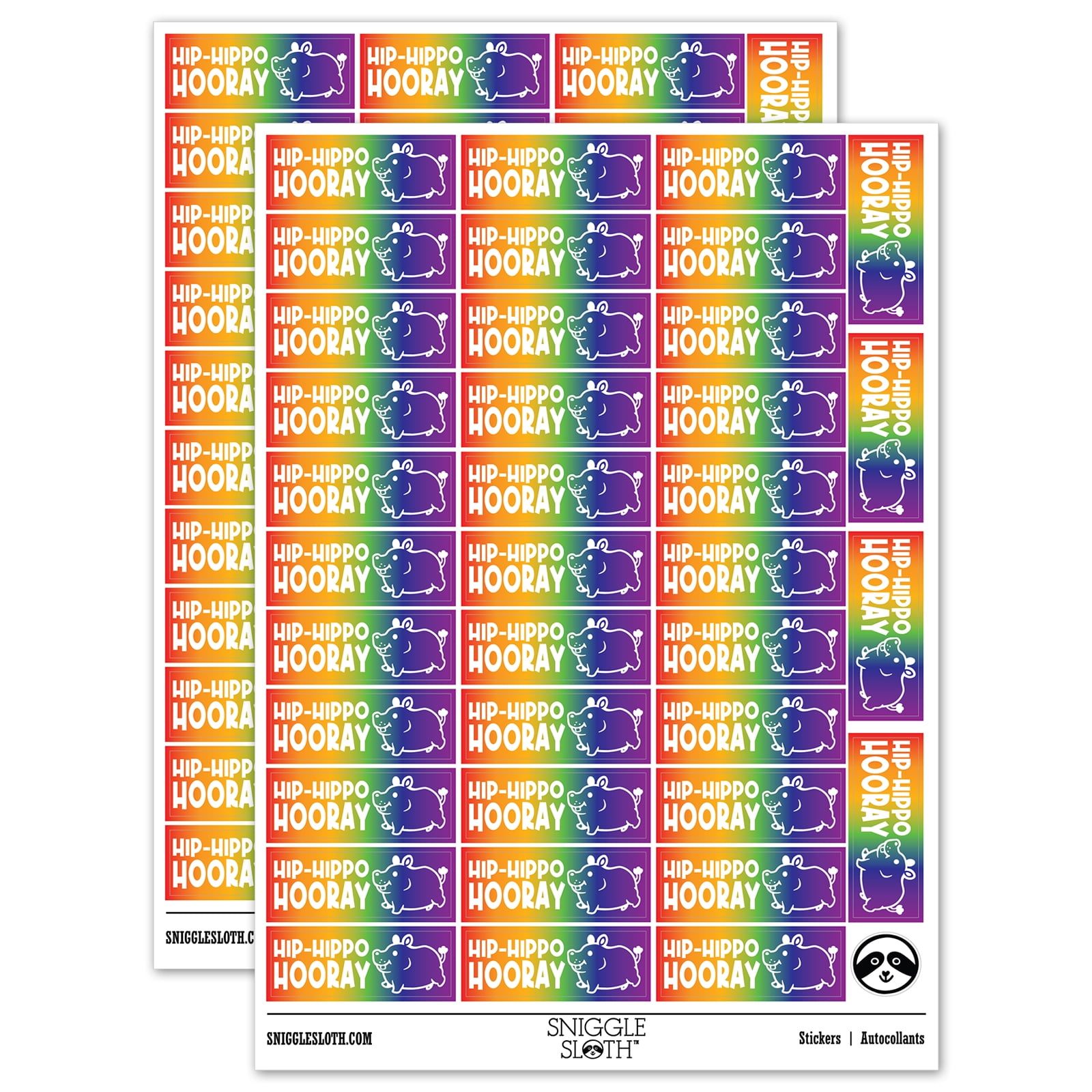 Hip-Hippo Hooray Teacher Student School Sticker Set - Rainbow - Matte ...