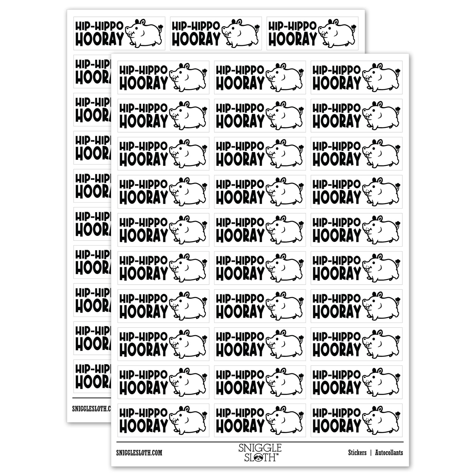 Hip-Hippo Hooray Teacher Student School Sticker Set - White - Matte ...
